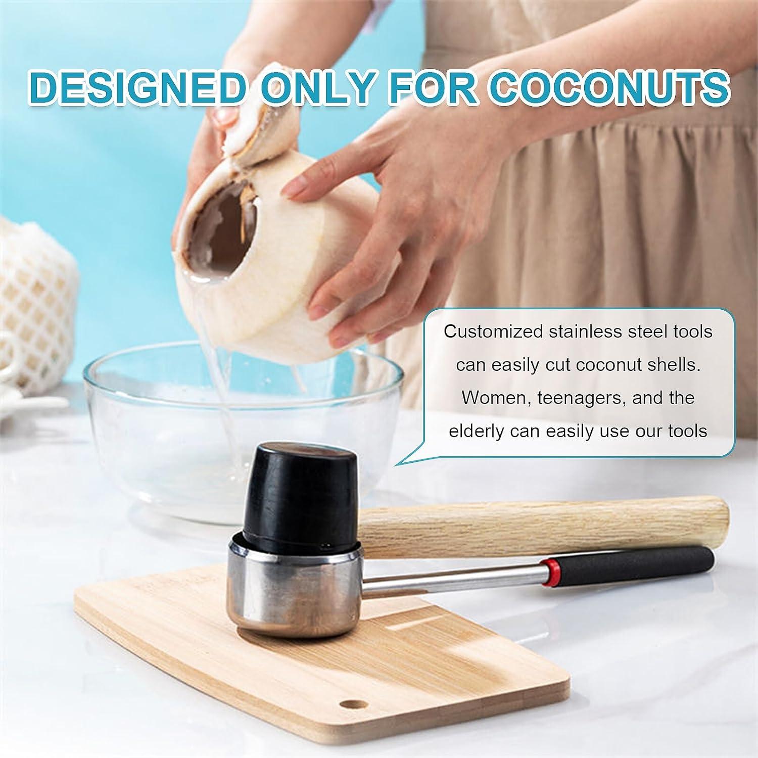 Petyoung Coconut Opener Tool Set Stainless Steel Coconut Opener with ...