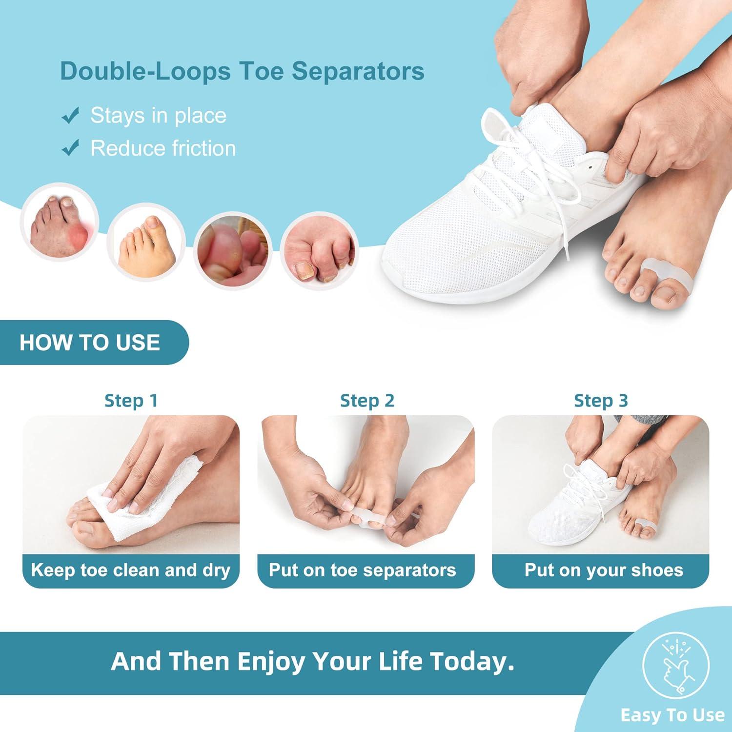 HioIoiH Toe Protect Straighteners - 10 Pack Silicone Big Toe Separator ...