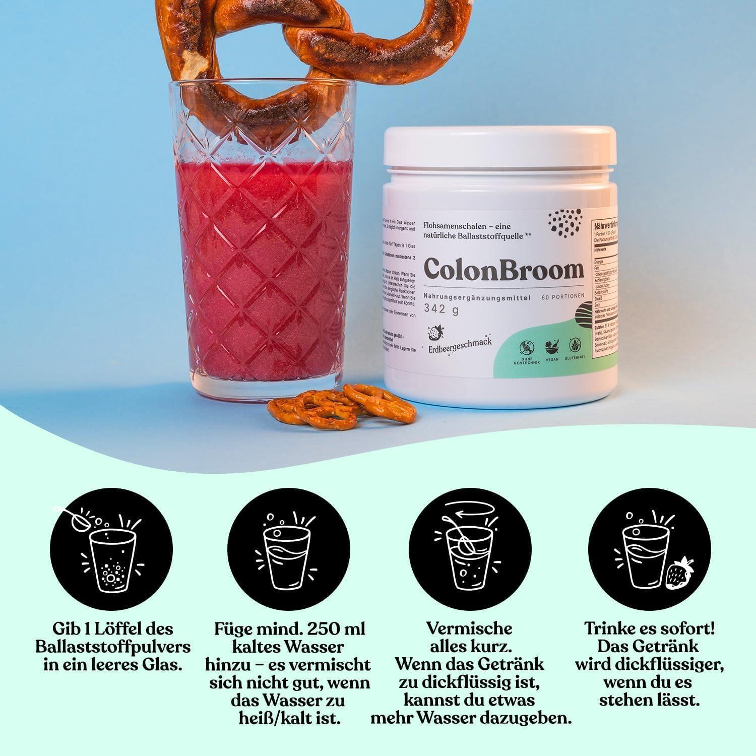 ColonBroom Psyllium Fiber Powder - Vegan Gluten-Free Sugar-Free 60 ...