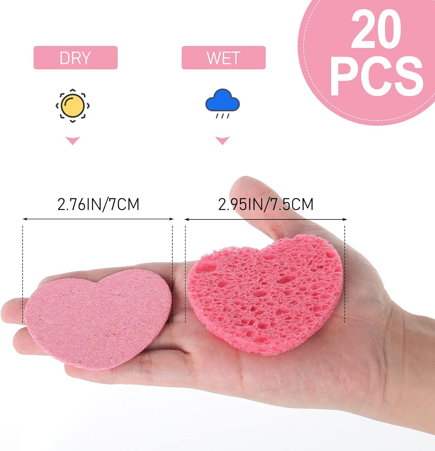 20 Pieces Compressed Facial Sponges - Natural Cellulose Cleansing ...