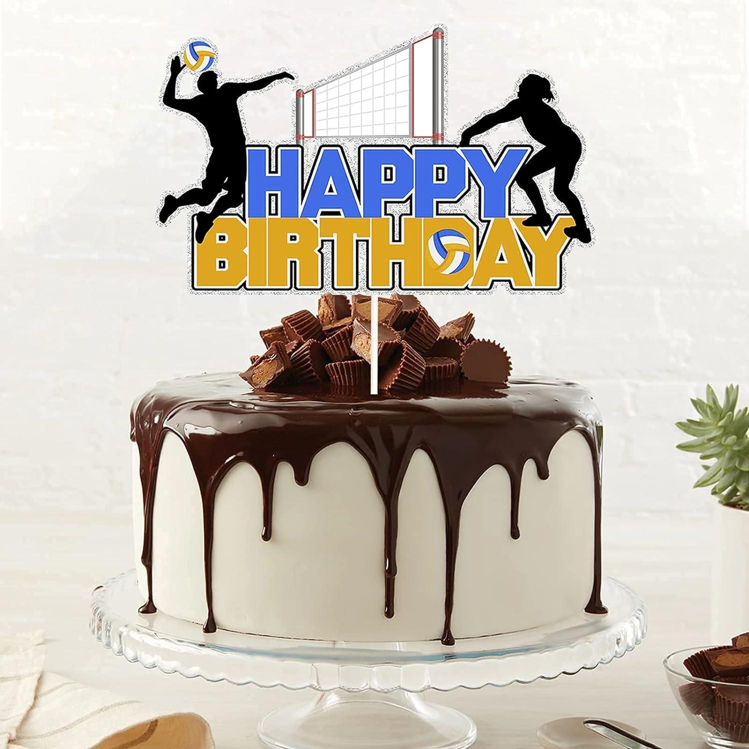 Volleyball Theme HAPPY BIRTHDAY Cake Topper Sport Theme Birthday ...