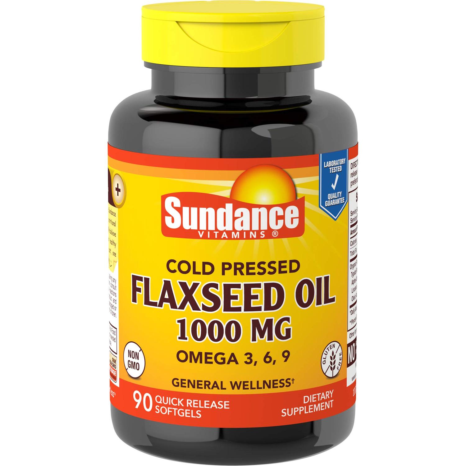 Sundance Flaxseed Oil 1000mg Tablets - 90 Count | SD731 | Buy Now with ...