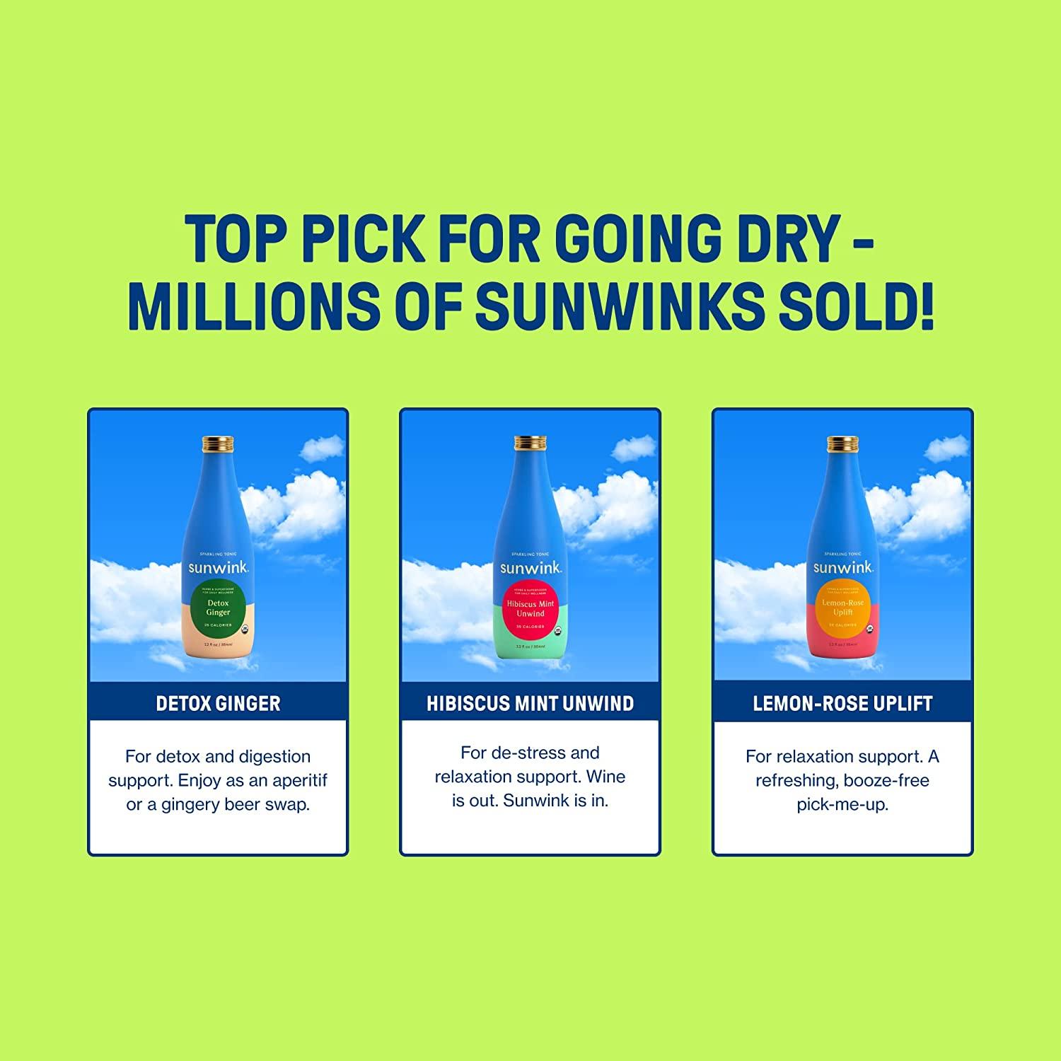 Sunwink Mocktail Tonic 12 Pack - Organic Non-Alcoholic Sparkling Drink ...