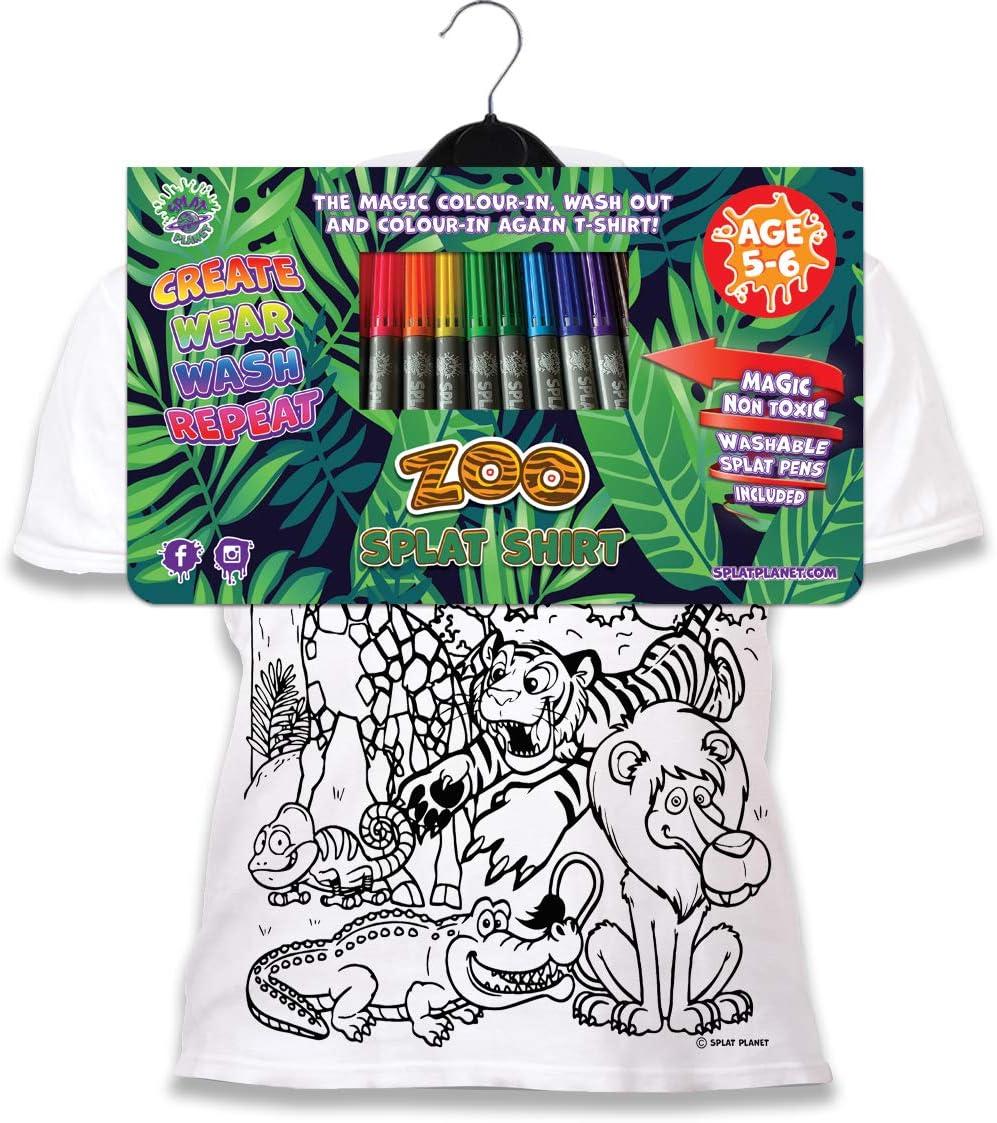 Splat Planet Color in Zoo T-Shirt | 10 Non-Toxic Washable Magic Pens ...