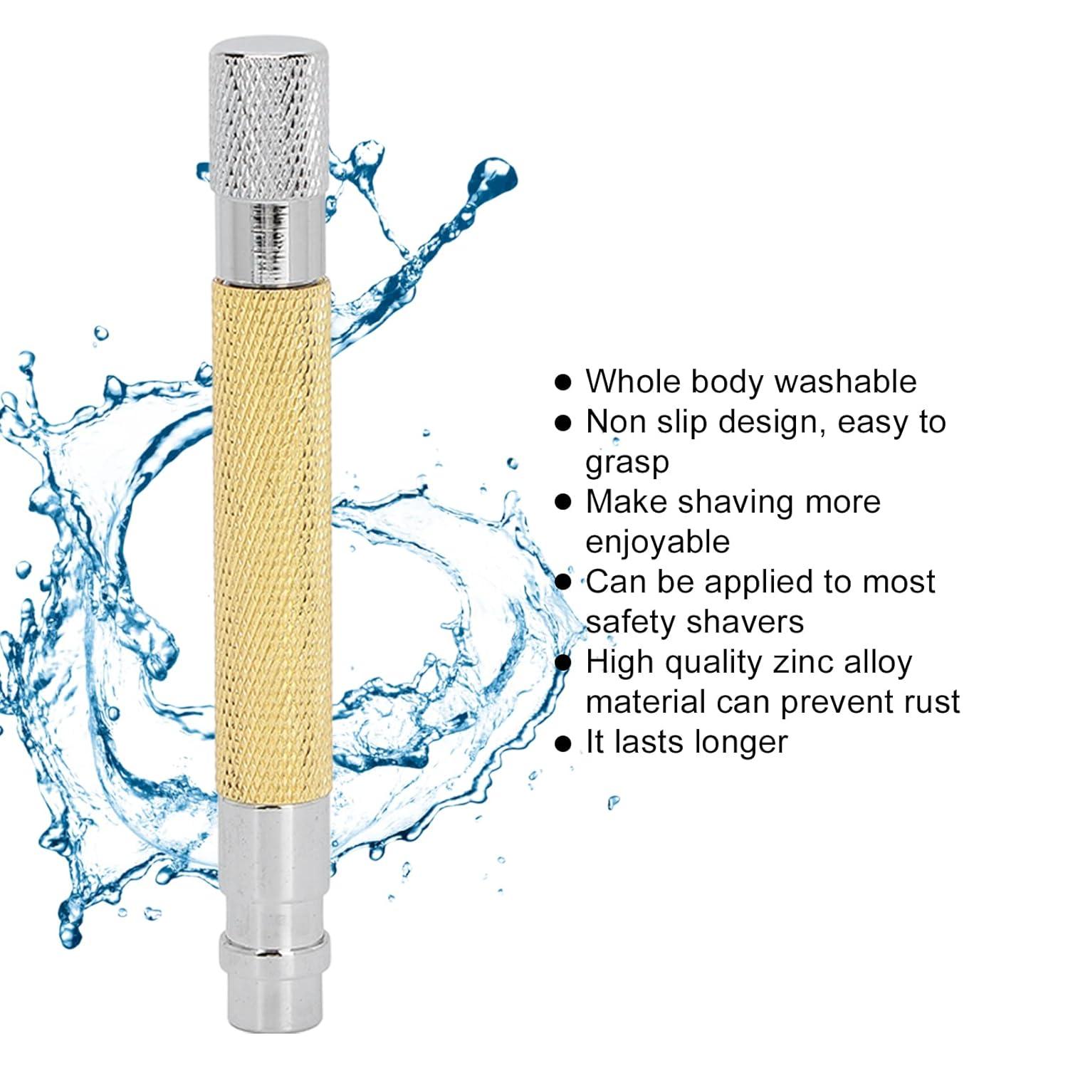 Old-Fashioned Gold Safety Razor Handle - Retro Zinc Alloy for Men ...