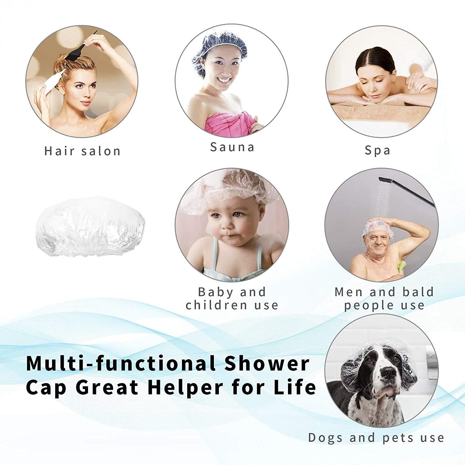 50PCS Disposable Shower Caps - Waterproof Hair Caps for Spa, Travel ...