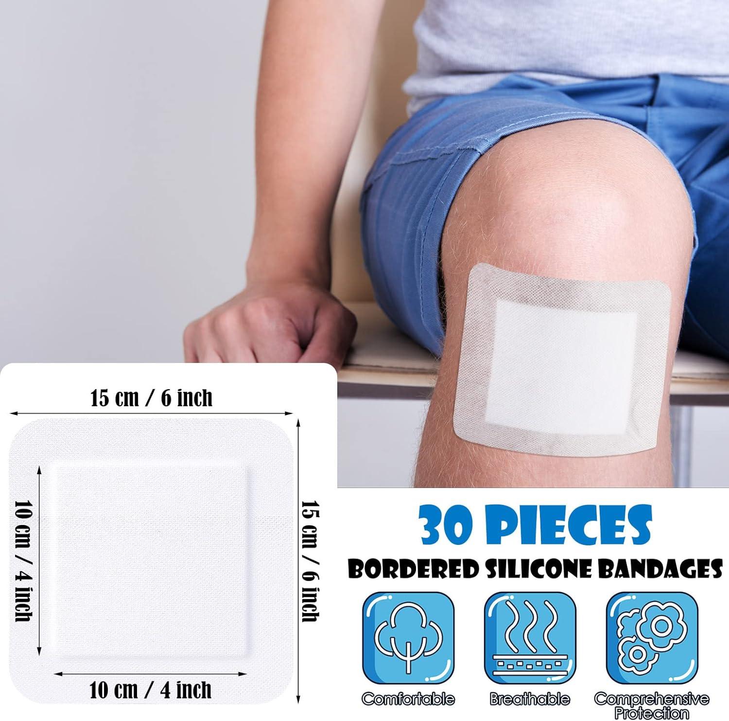 30 Pieces 6x6 Inch Bordered Gauze Island Dressing - Adhesive Wound ...