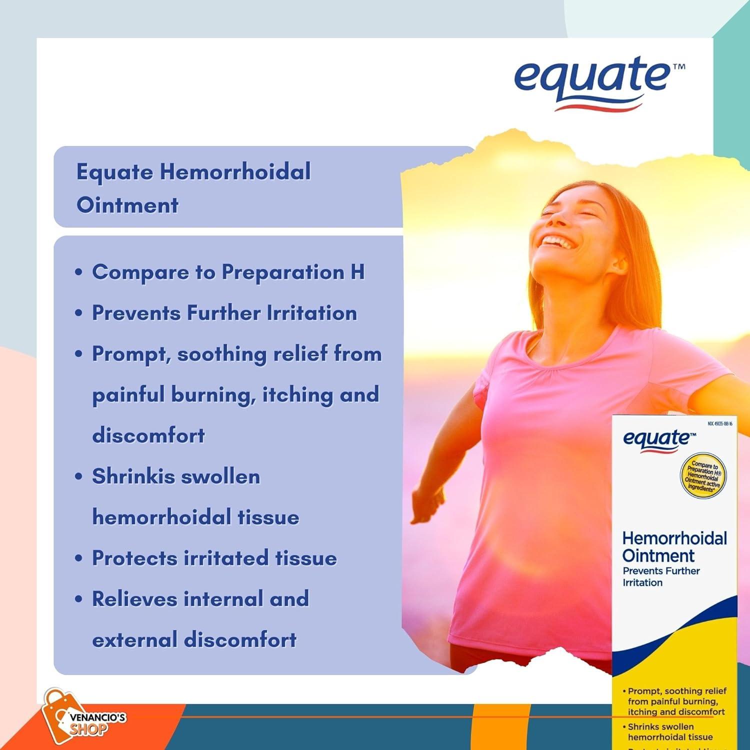 Equate Hemorrhoidal Ointment 2oz - Relief from Hemorrhoids - Includes ...