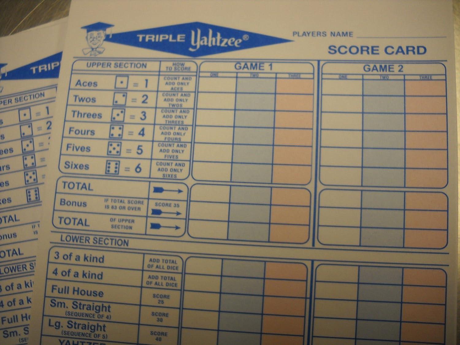 150 Triple Score Sheets Pads Cards - Keep Score with Ease | Buy Now ...