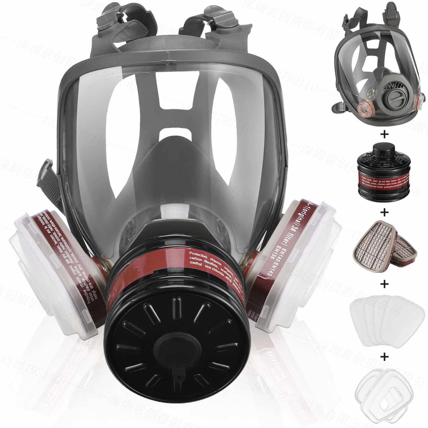 Full Face Gas Mask - Reusable Respirator Gas Masks Survival Nuclear and ...