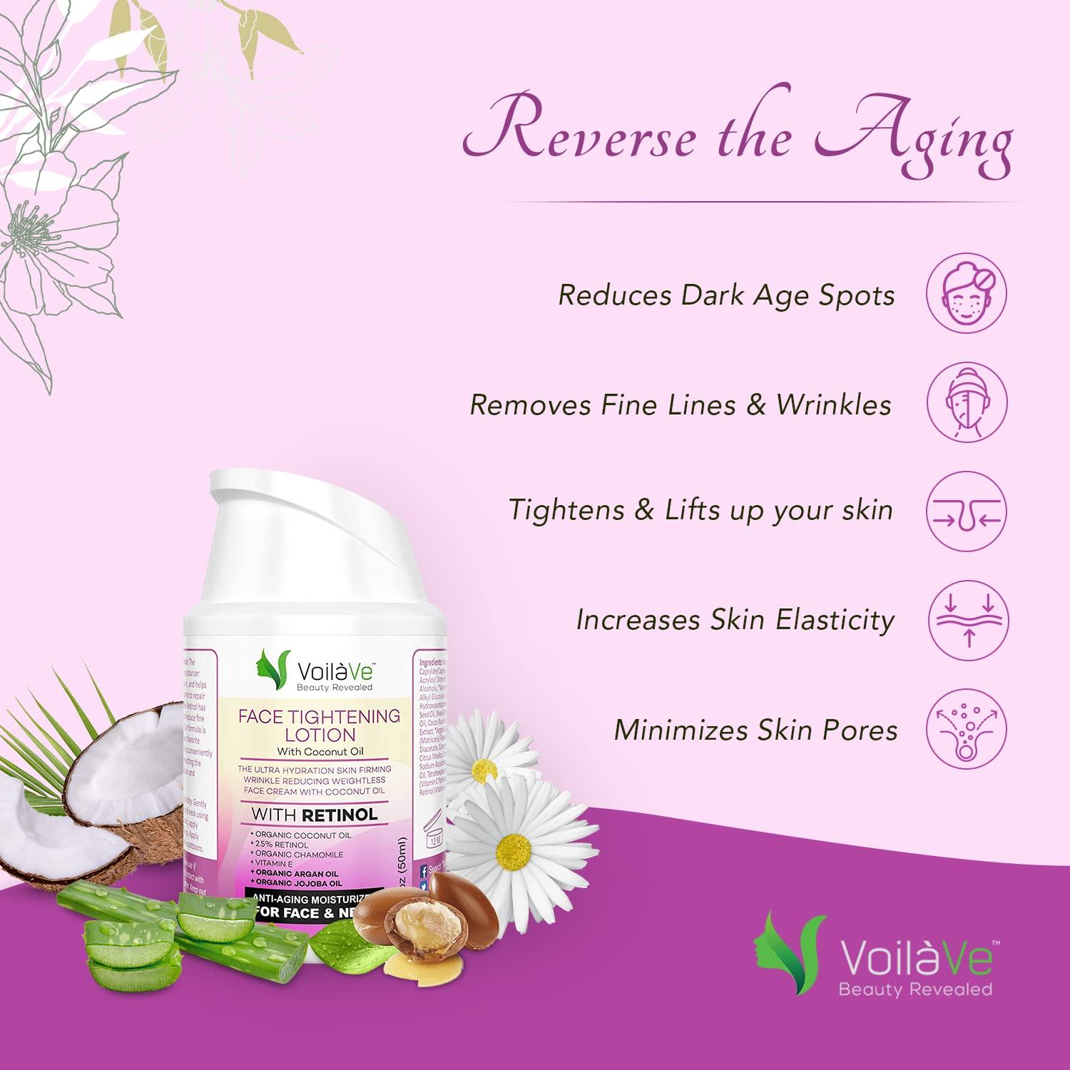 VoilaVe Face Moisturizer | Vitamin E & Retinol Cream for Women | Anti ...