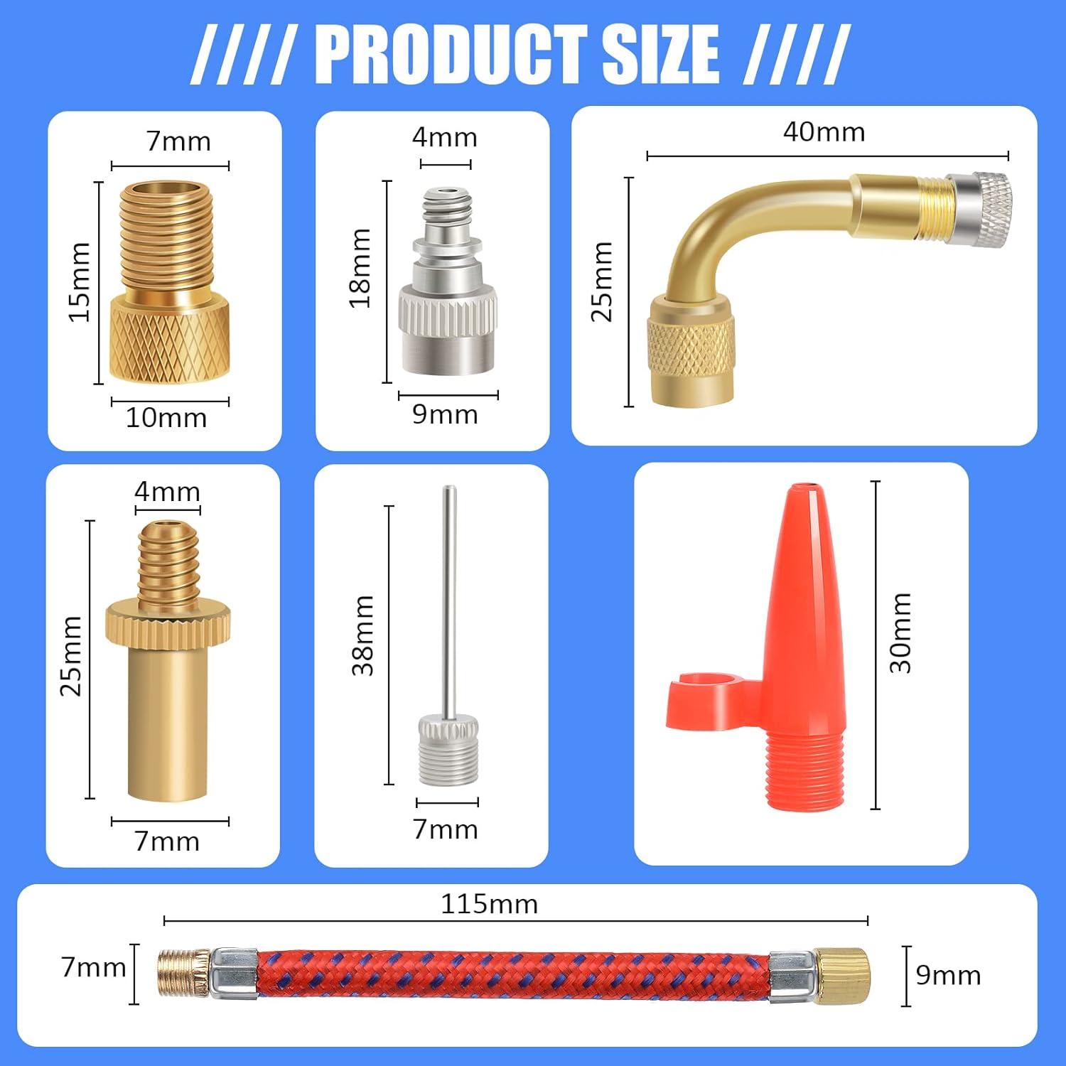Yizhet Bicycle Valve Adapter Set - 12PCs French Schrader Presta Valve ...