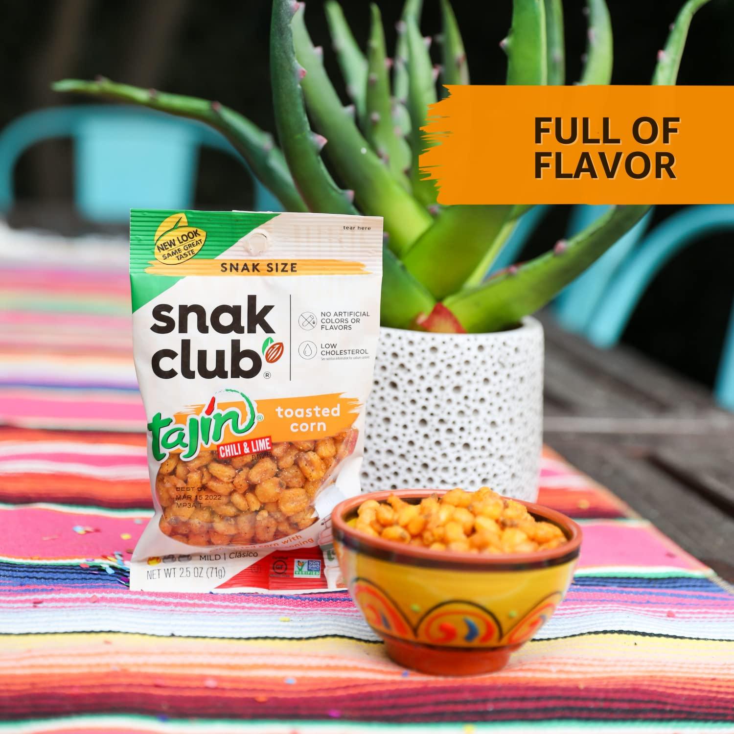 Snak Club Toasted Corn Tajin Clasico Chili & Lime Flavor 2.5oz (Pack of ...