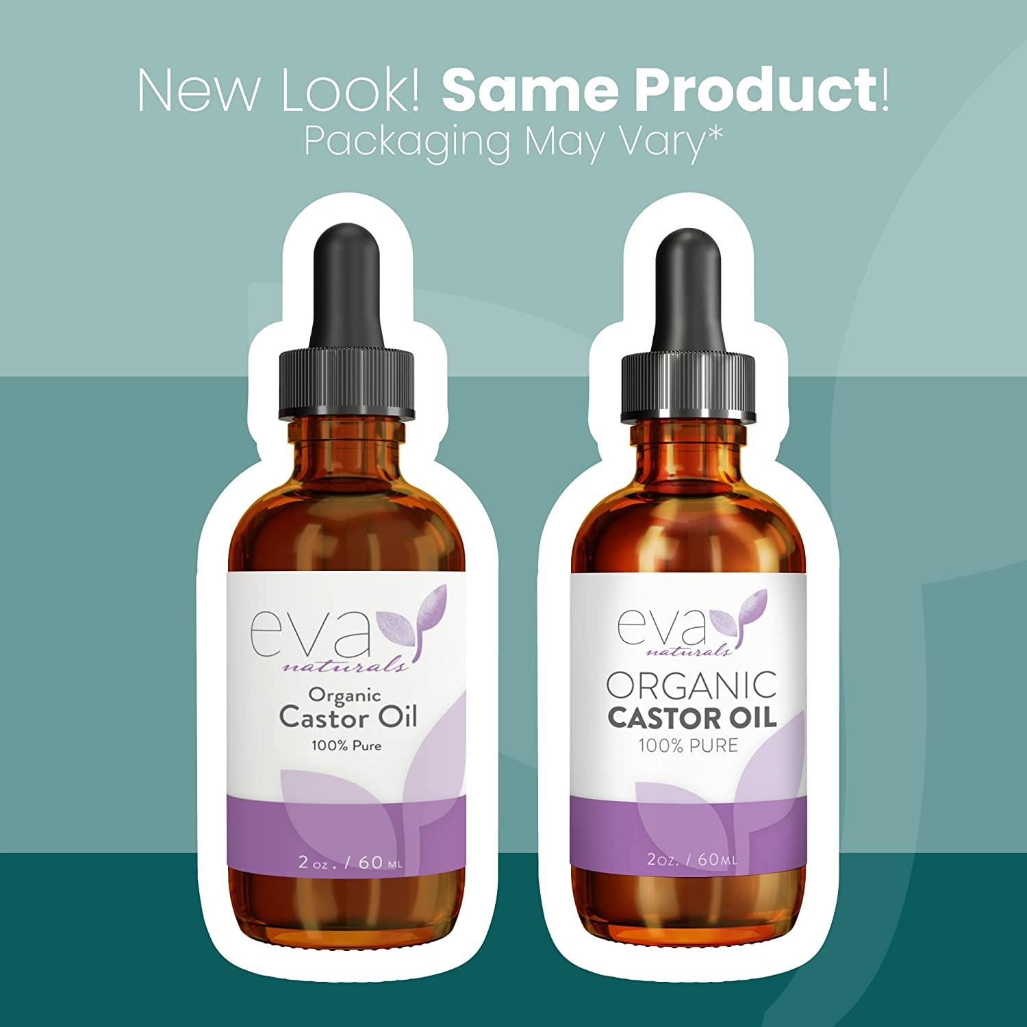 Eva Naturals Organic Castor Oil (60ml) - Promotes Hair, Eyebrow, and ...