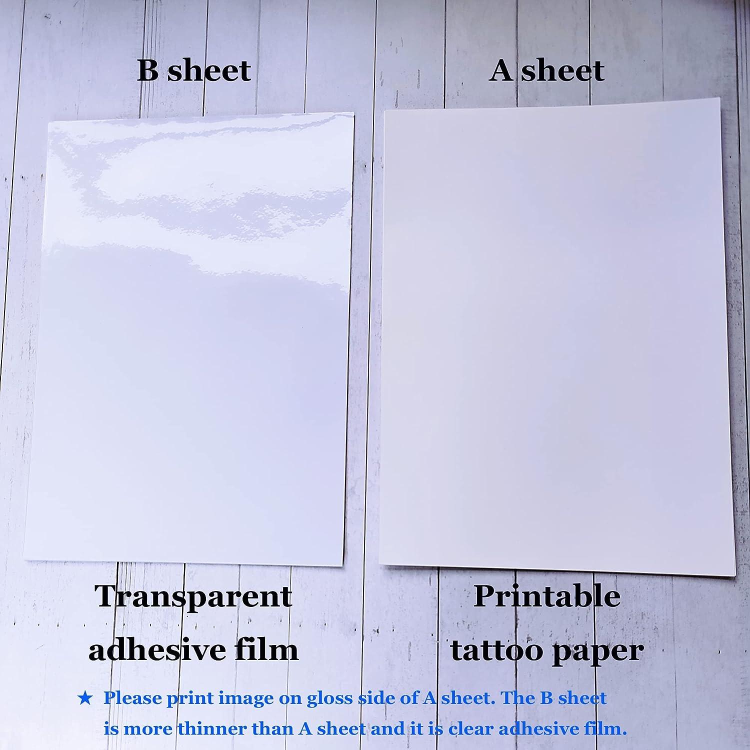 Temporary Tattoo Paper 5 Sheets - DIY Image Transfer for Skin - Inkjet ...