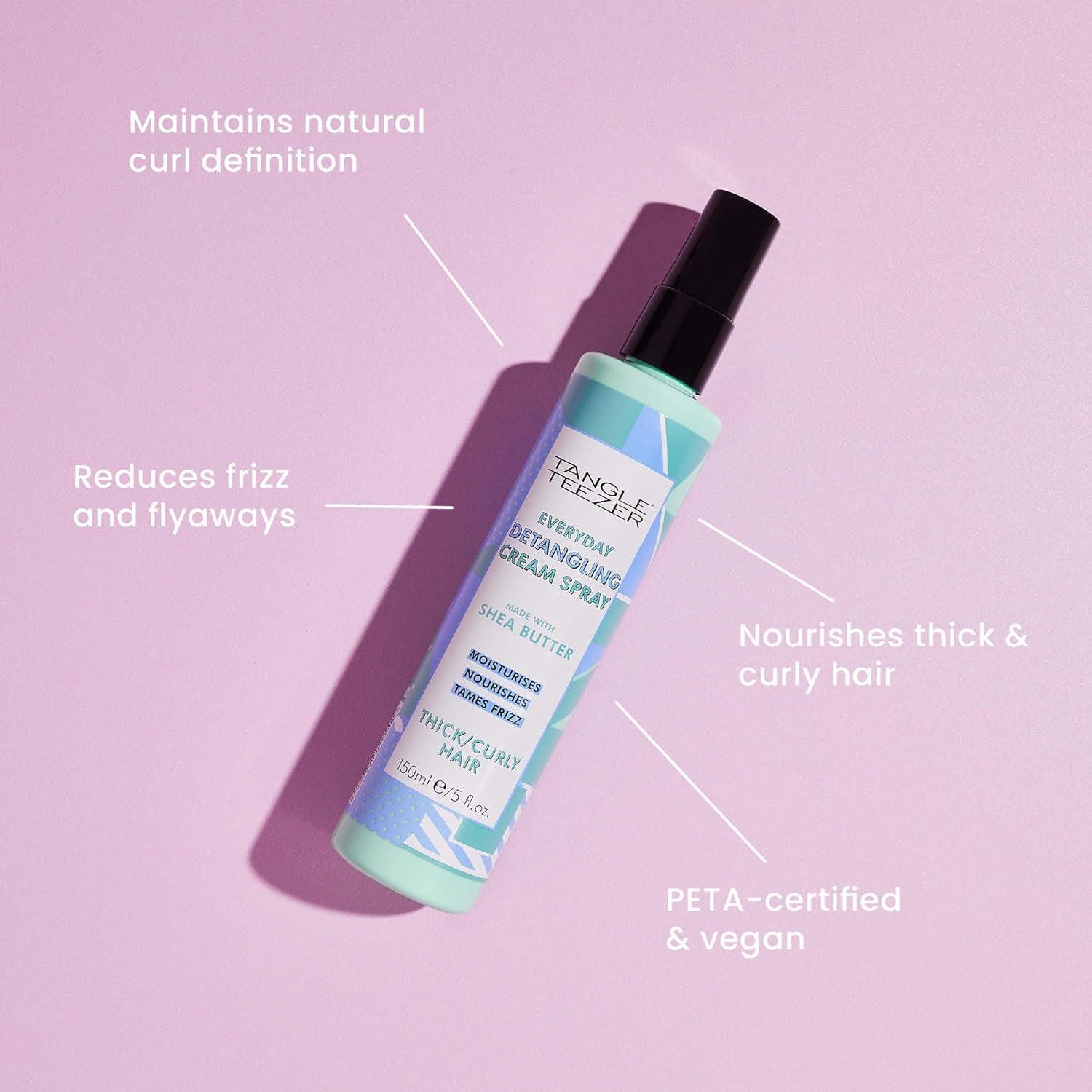 Tangle Teezer Detangling Cream Spray for Thick & Curly Hair - Vegan ...