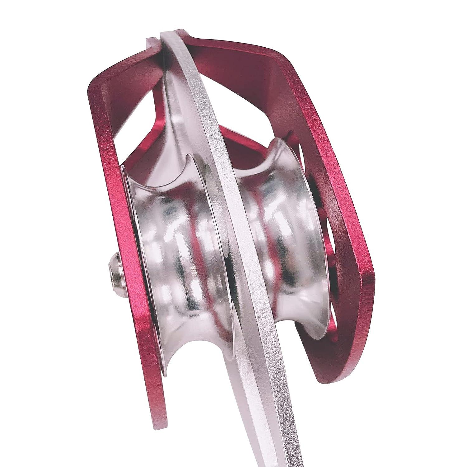 SEPEAK 30kN Large Rescue Climbing Pulley Double Sheave with Swing Plate ...