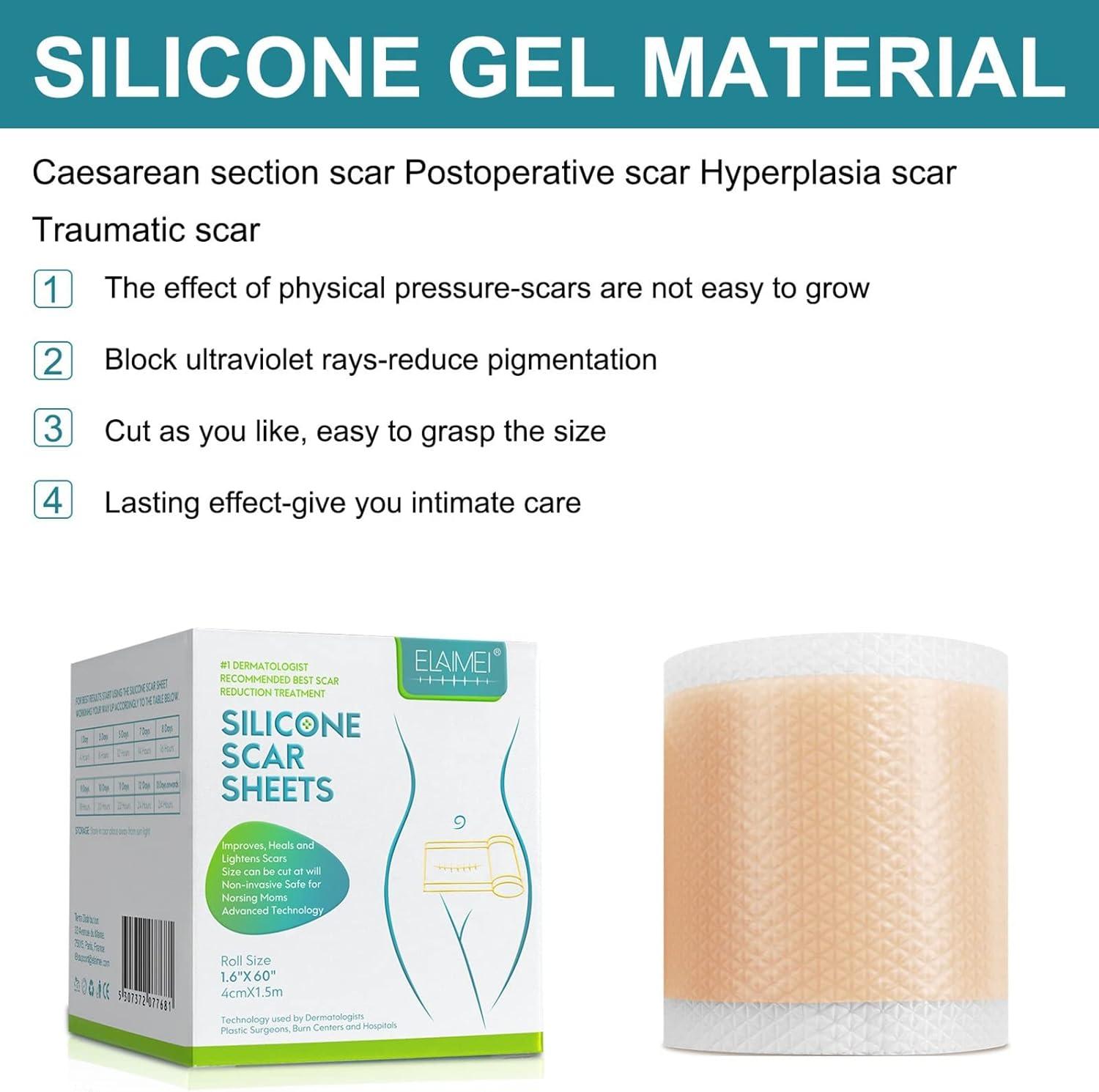 Silicone Gel Scar Removal Patch - Reusable Strip for Trauma, Burn, and ...
