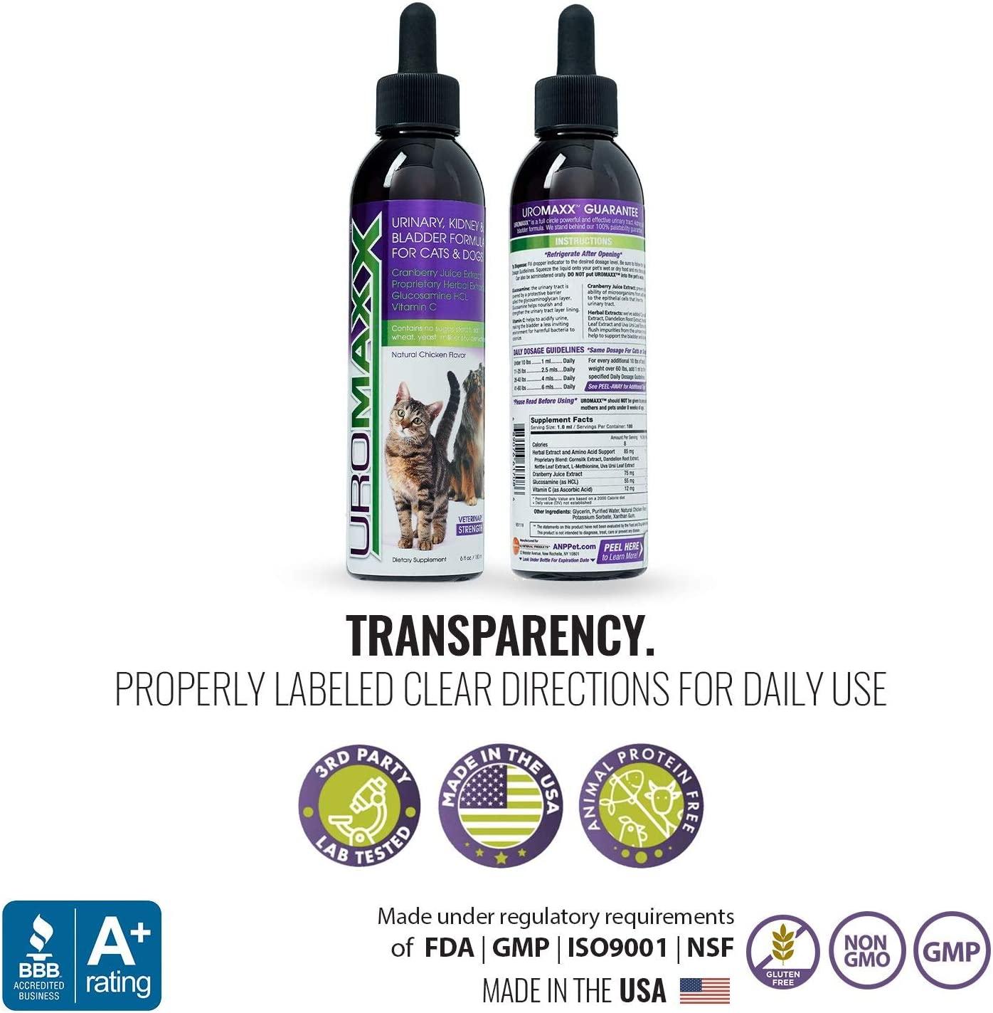 UroMAXX Urinary Tract & Bladder Formula for Cats and Dogs - 6 oz Bottle ...