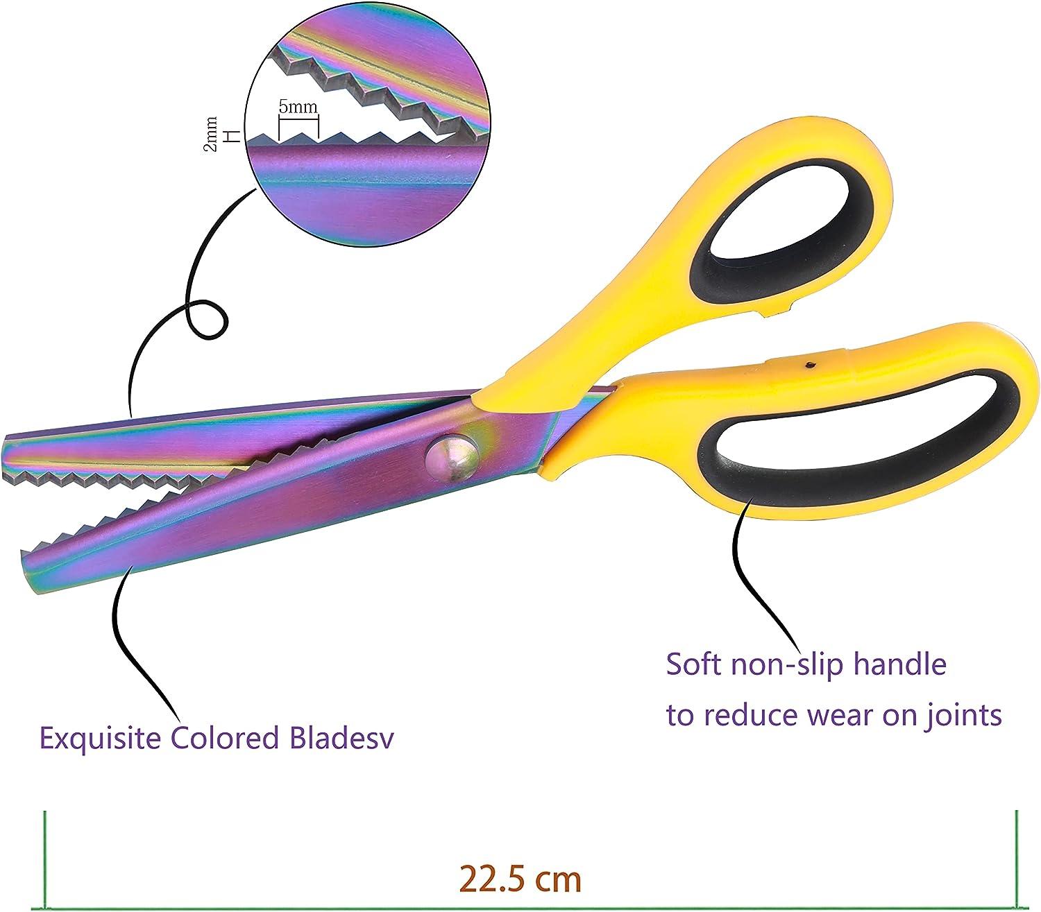 Hui Tong Titanium-Plated 9inch Pinking Shears Fabric Scissor Suitable ...