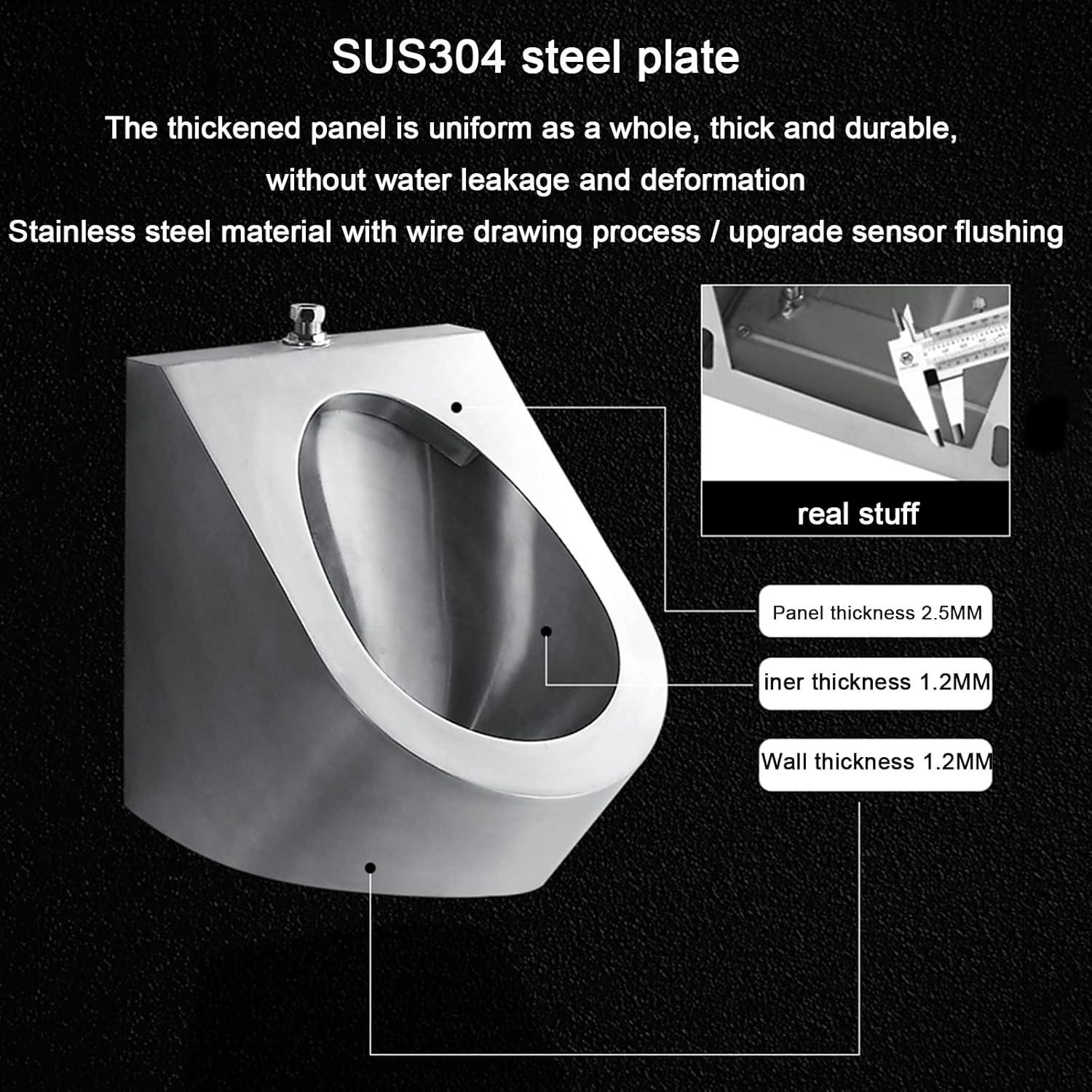 Wall-Mounted Stainless Steel Commercial Flushing urinals Men's Public ...