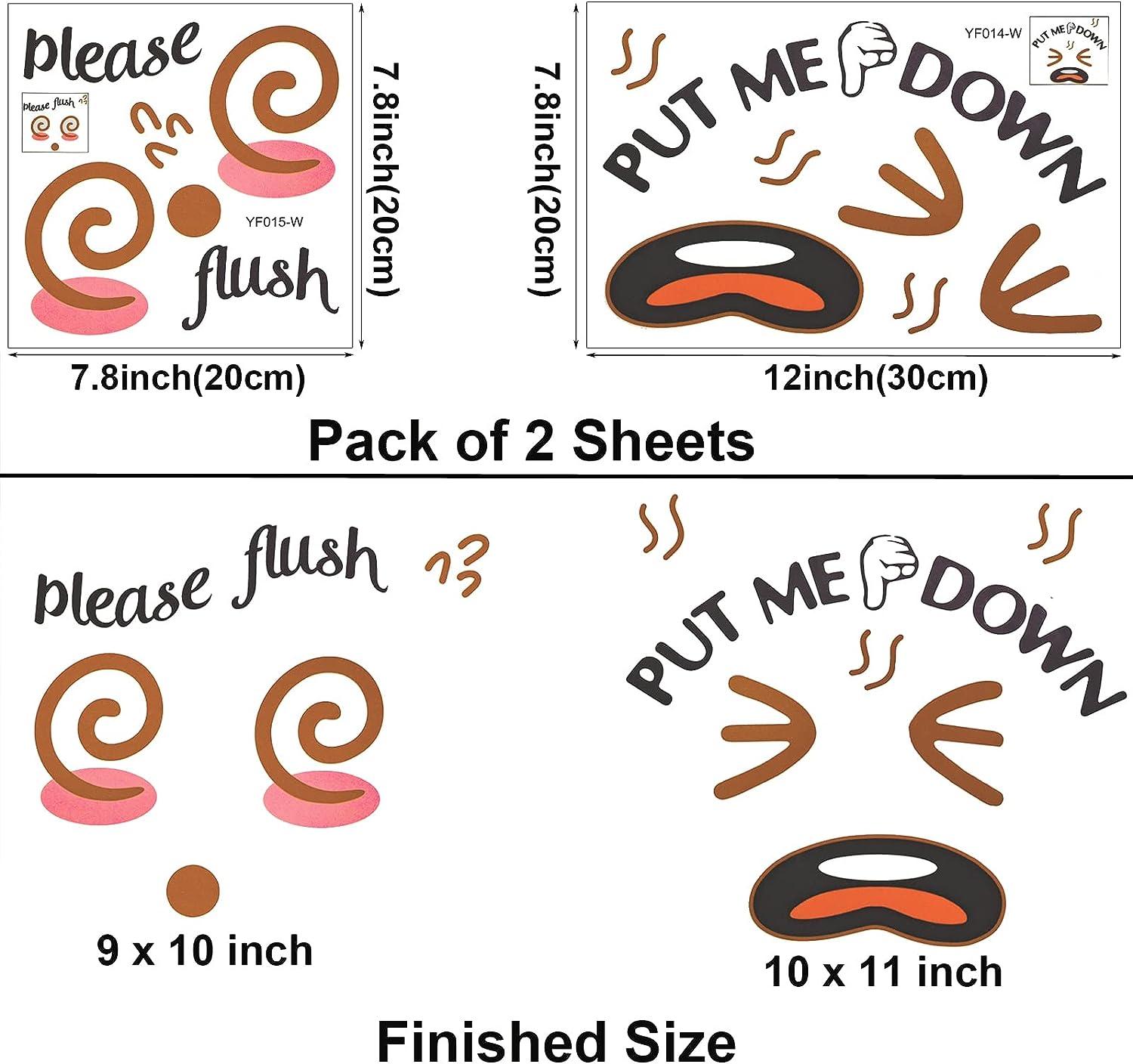 Maydahui Funny Face Expression Toilet Seat Sticker Set - 2 Pcs ...