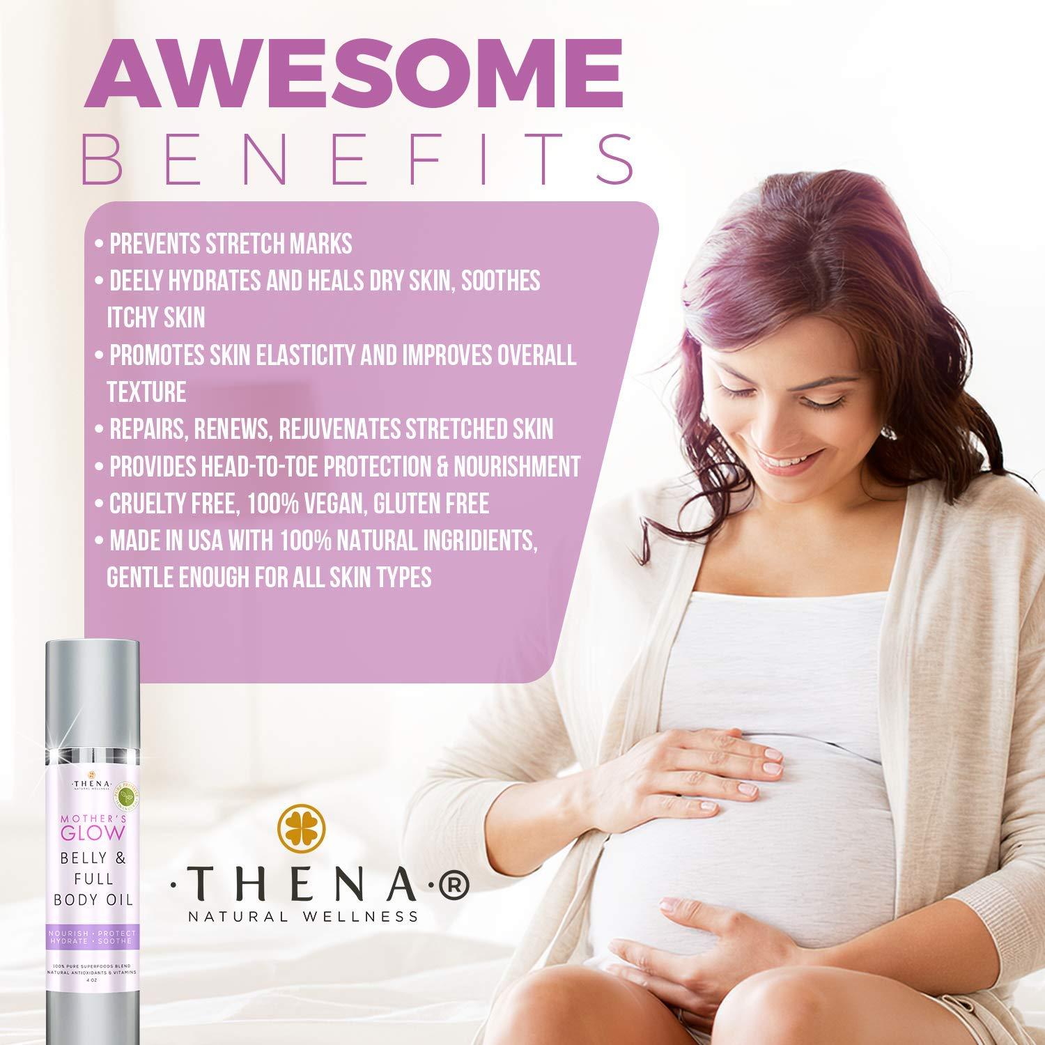 Mother's Glow Organic Belly Oil for Pregnancy - Prevent Stretch Marks ...