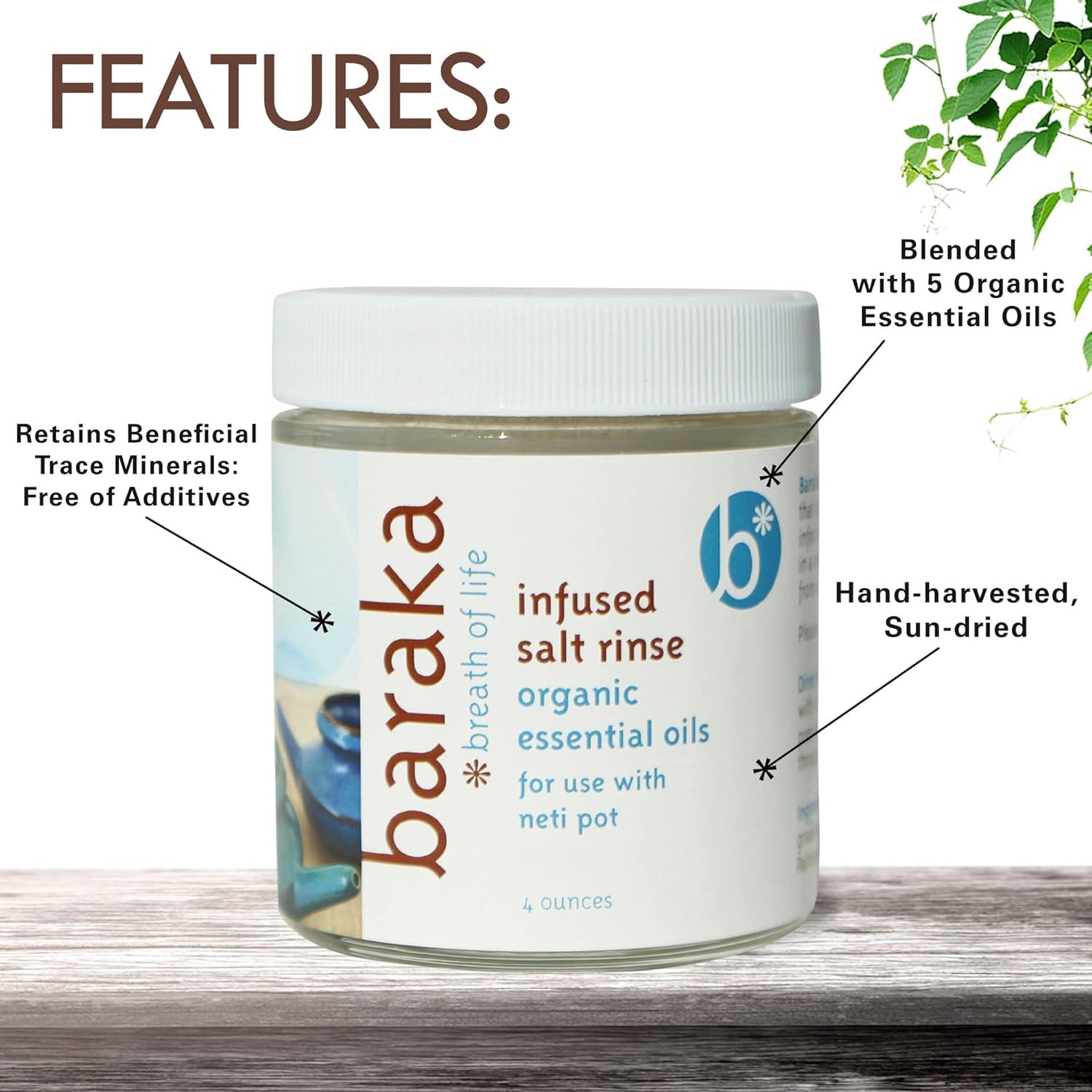 Baraka Infused Sea Salt - Essential Oil Neti Pot Salt for Sinus Rinse ...