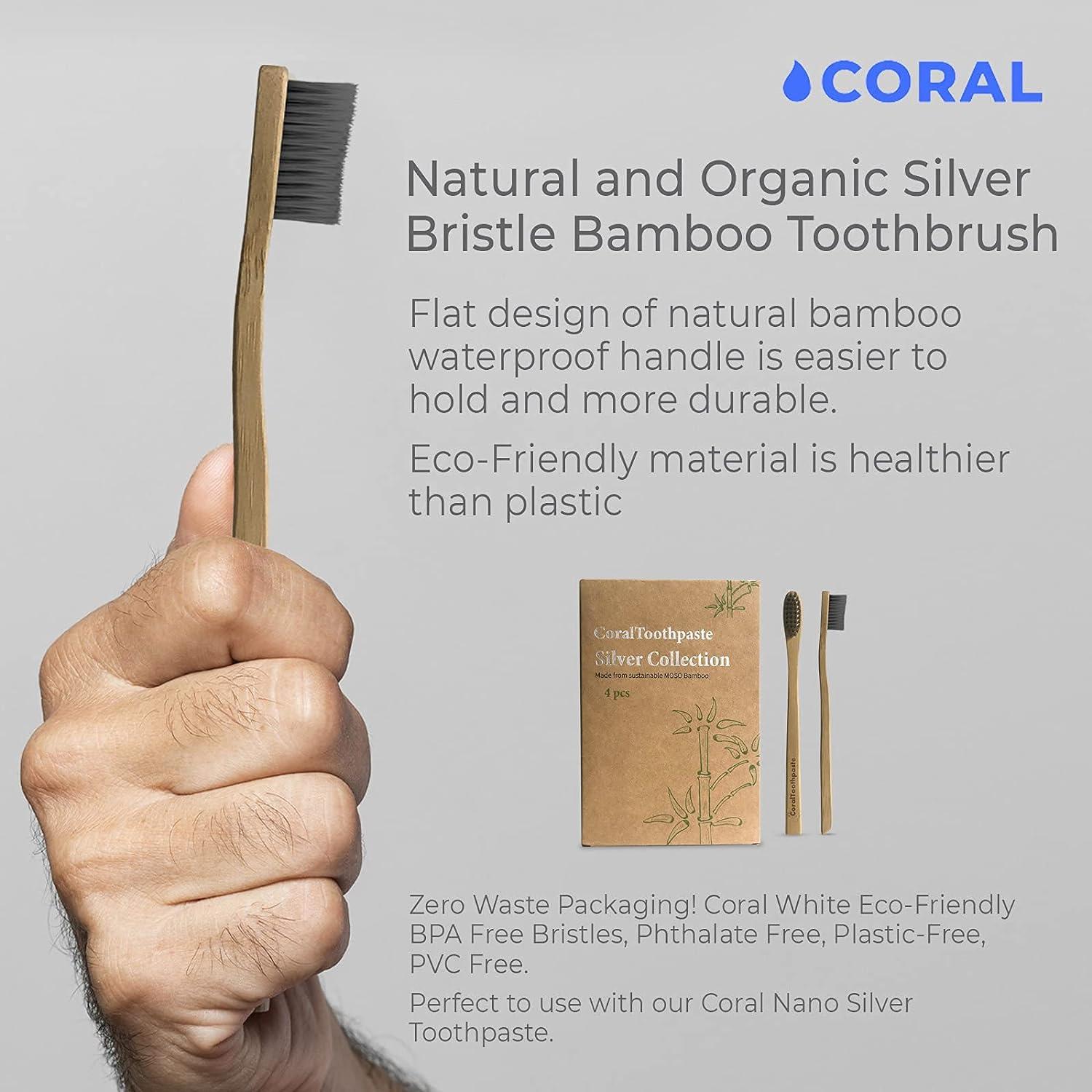 Natural Coral Toothpaste with Biodegradable Nano Silver Infused Bamboo ...