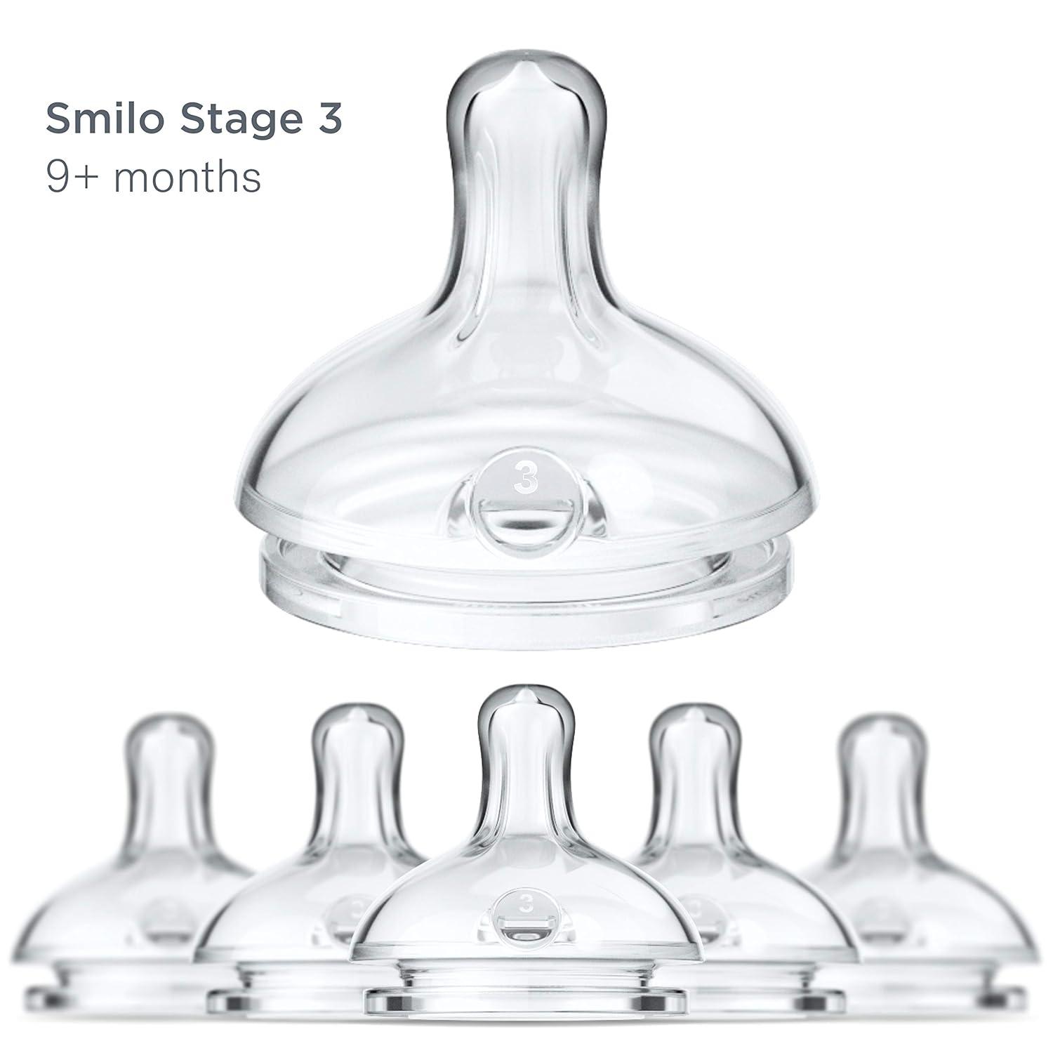 Smilo Anti-Colic Bottle Nipple Fast Flow Stage 3 - 9M+ | Pack of 6 ...