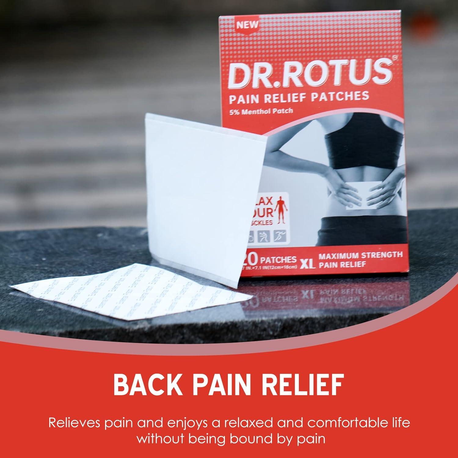 Dr. Rotus Pain Relief Patches (20 Count) - Extra Large Patch for Muscle ...