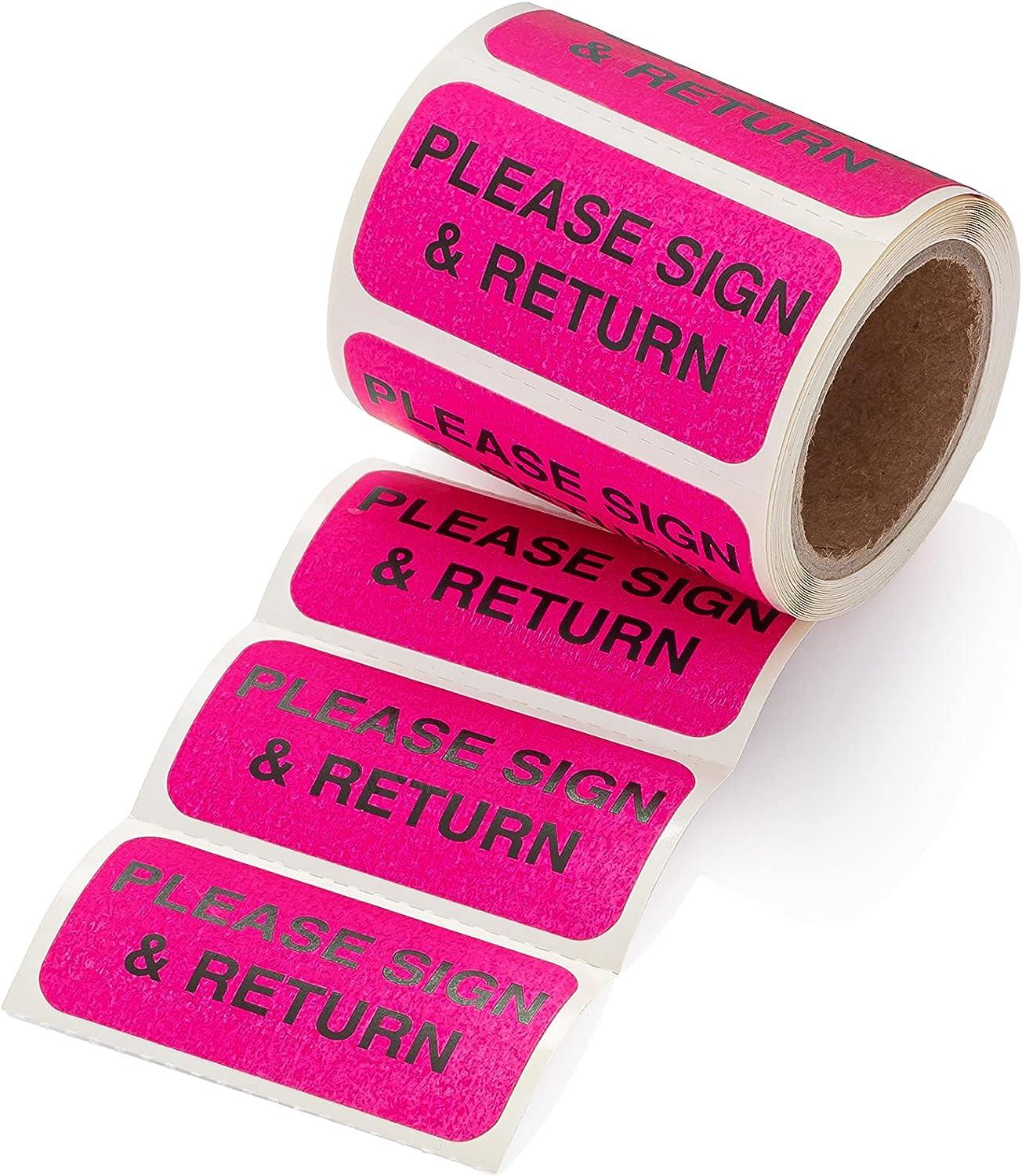 Carstens Medical Stickers - Sign & Return Alert Labels - Pink/Black ...