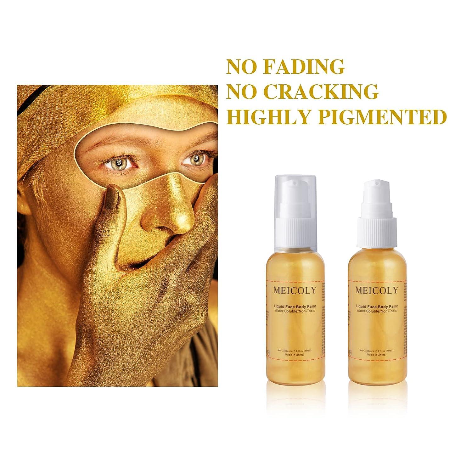 Body Filler Gold Body Paint Powder – Full Body Gilding Kit With Solvent ...