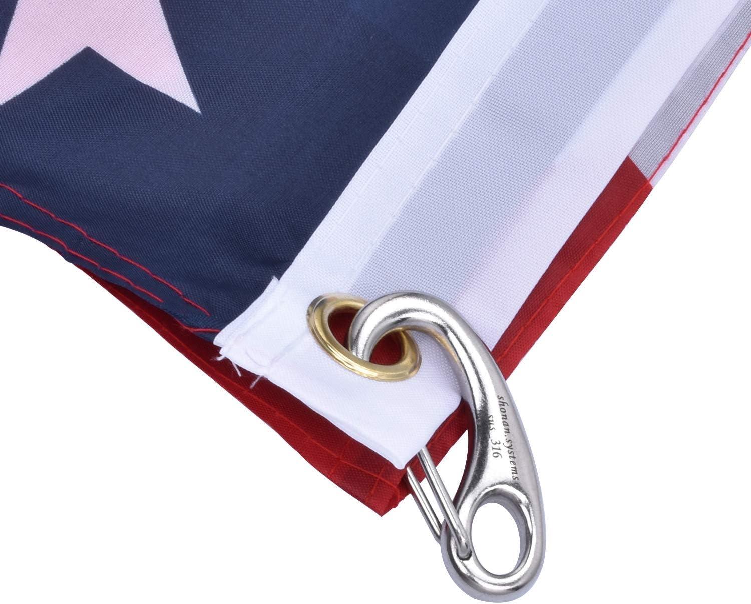 SHONAN 2 Carabiner Clips 4 Pack - Stainless Steel 316 Marine Clips for ...