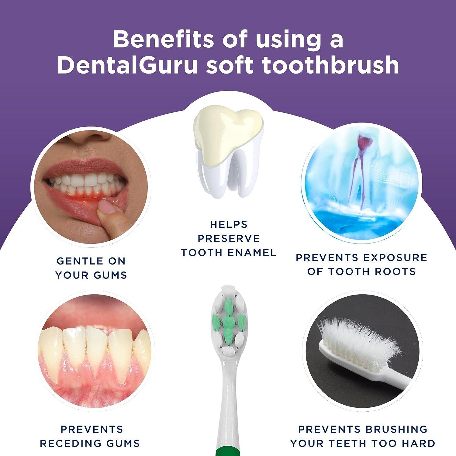 GuruNanda Butter On Gums Ultra Soft Toothbrush - 6 Pack Assorted Colors ...