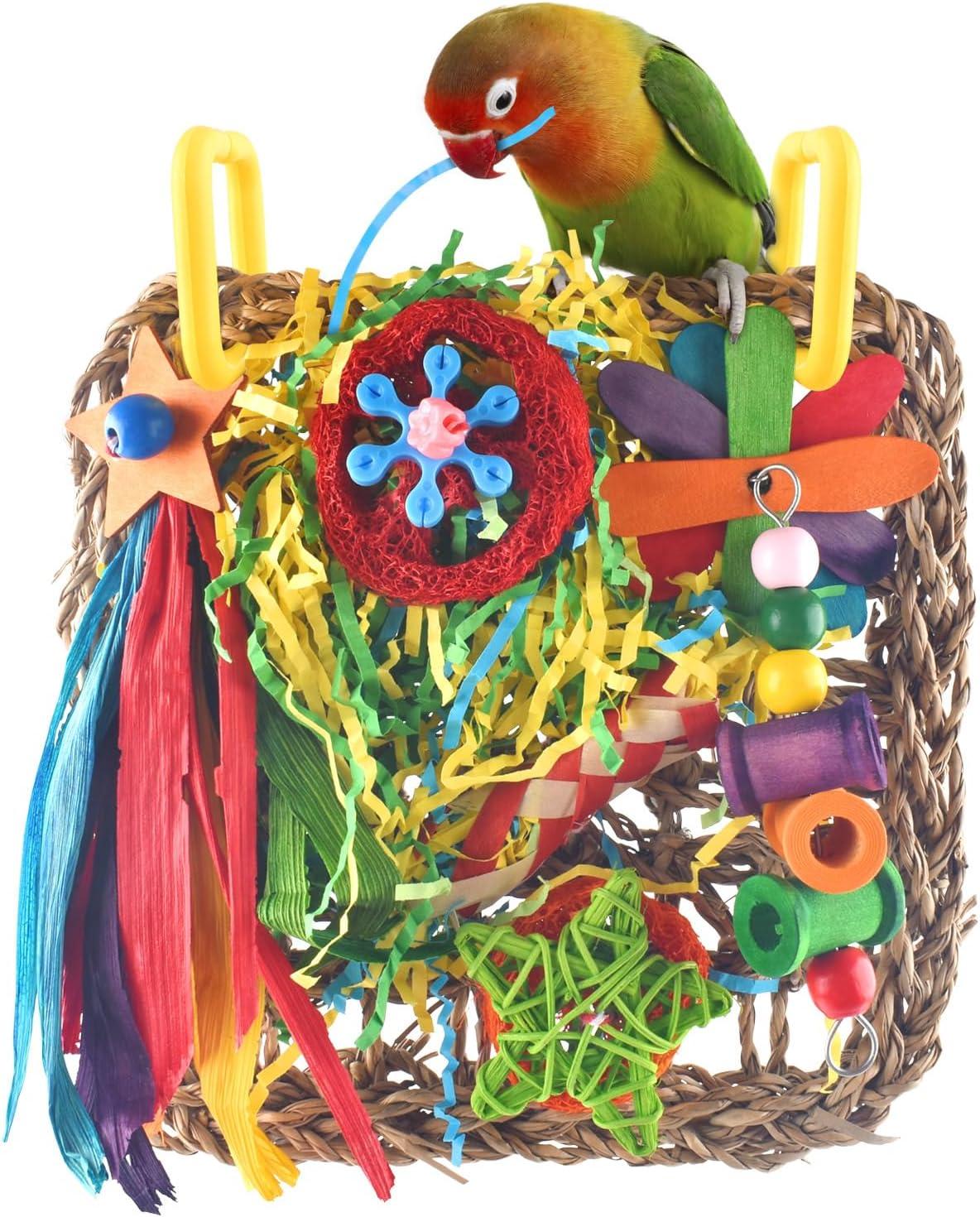 Shop Colorful Bird Toys for Budgies & Parrots | Seagrass Swings Chewing ...
