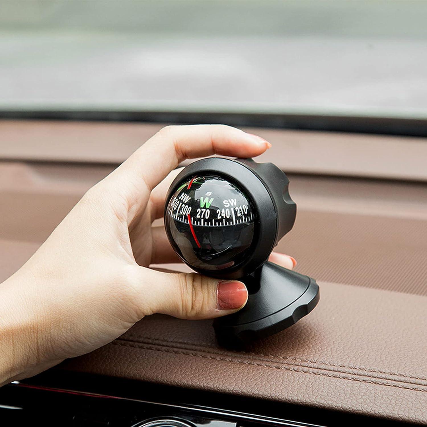 Black Adjustable Ball Night Vision Compass | Dash Mount Car Compass for ...