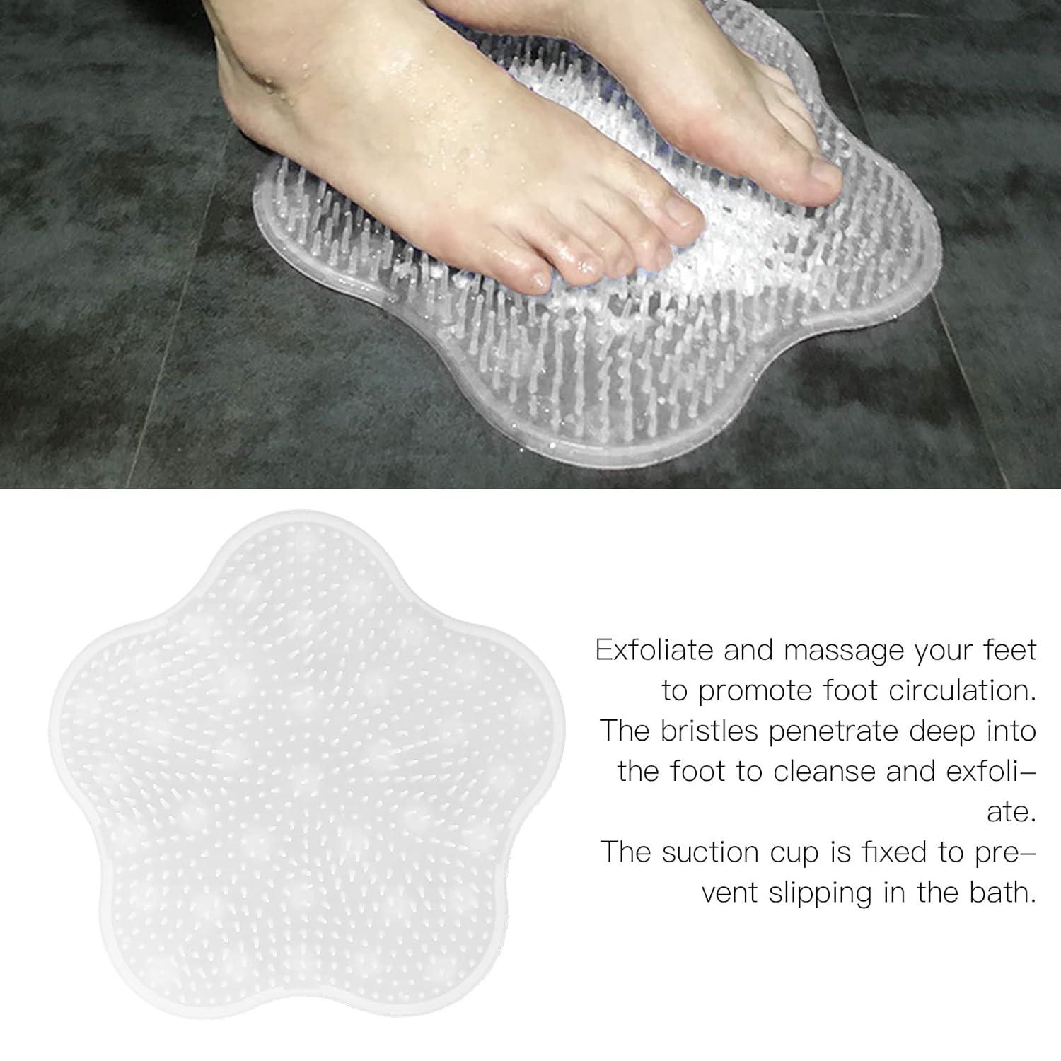 Buy White Silicone Shower Foot Scrubber Mat - Pain Relief & Foot ...