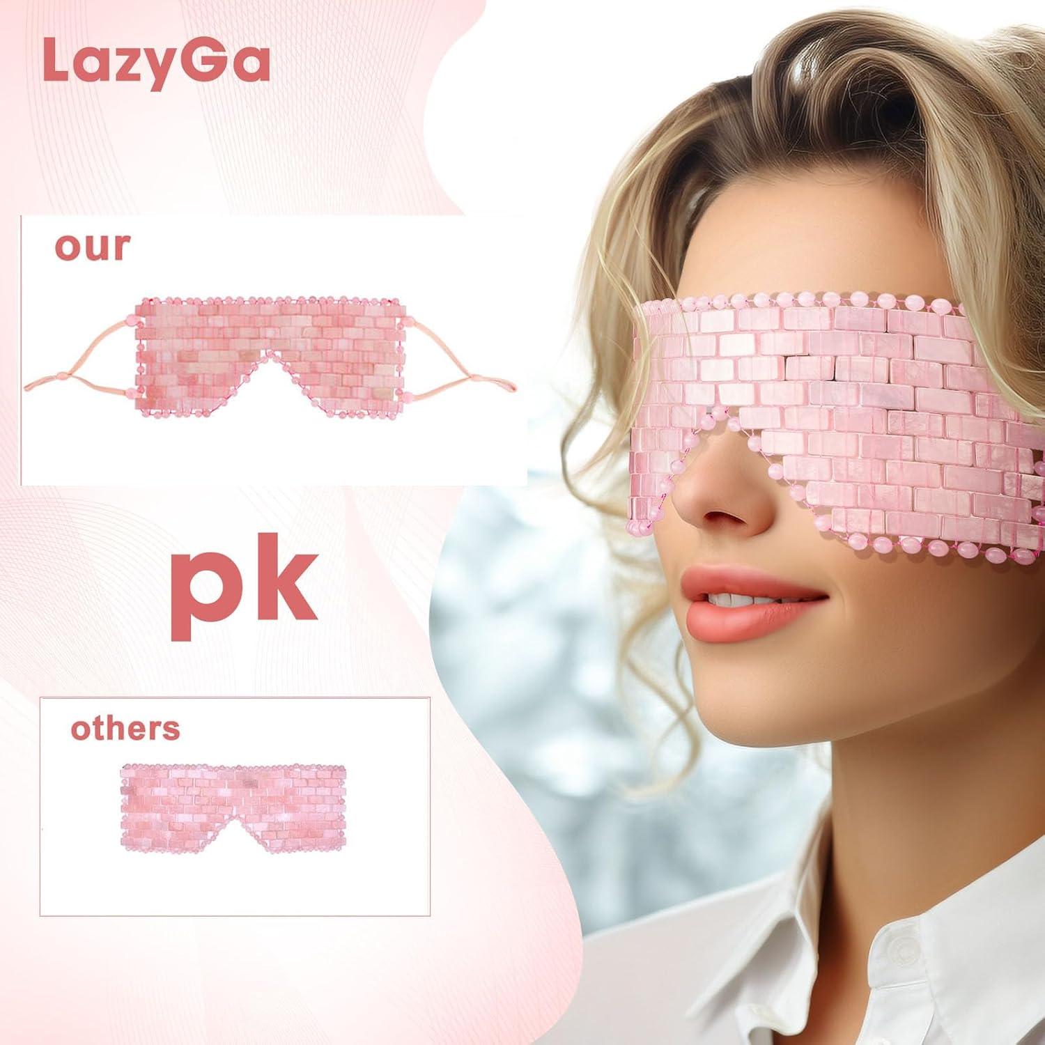 Shop Rose Quartz Eye Mask - Adjustable Natural Gemstone Sleep Mask for ...