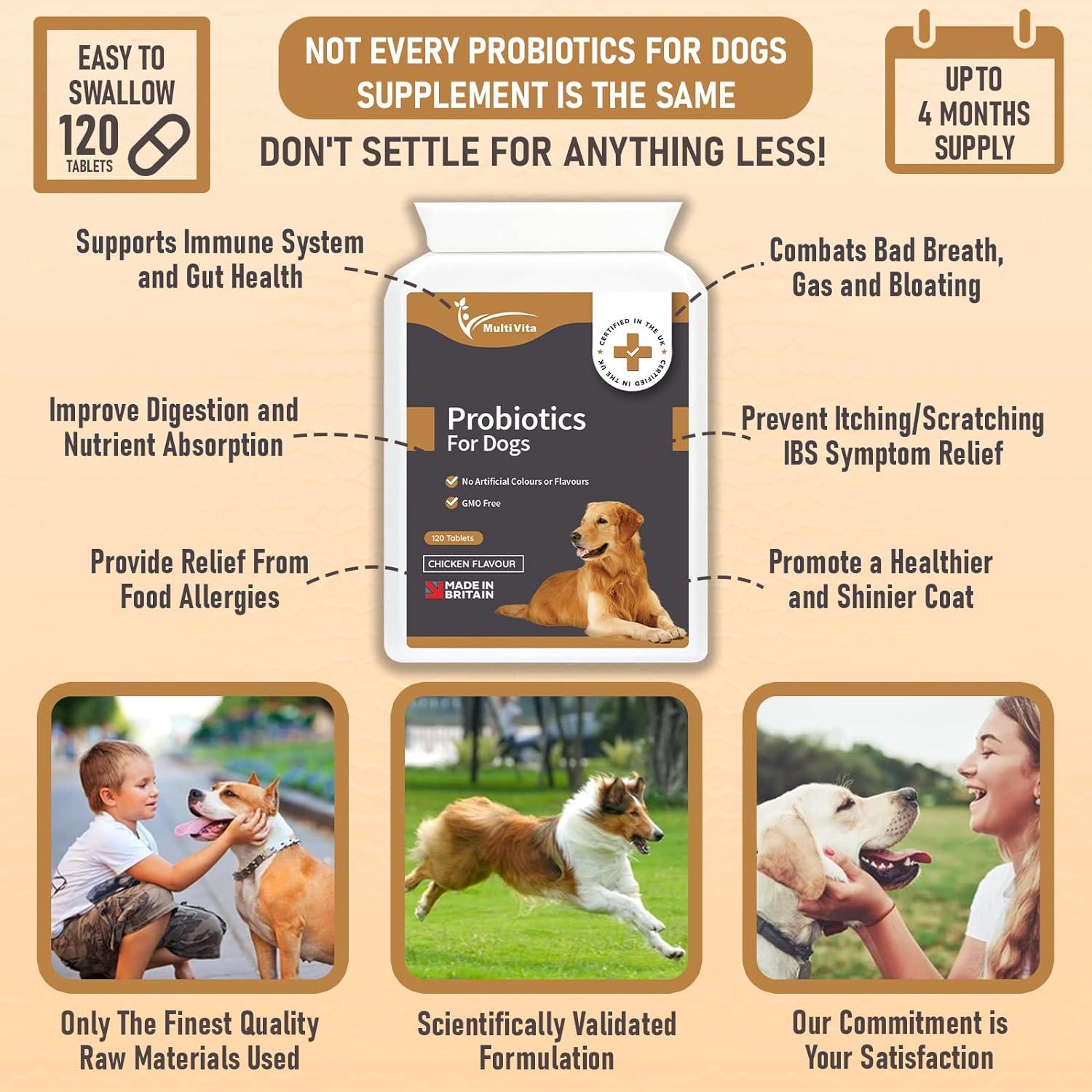 Probiotics for Dogs 120 Chicken Flavour Tablets - Advance Multi Strain ...
