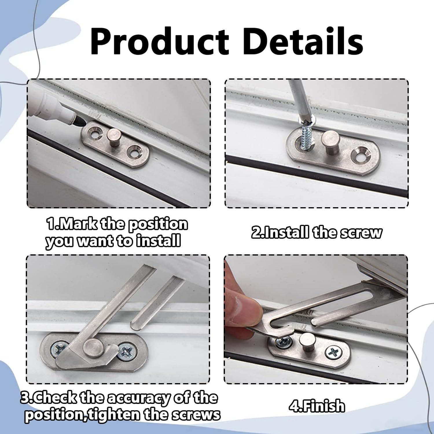 2 Pcs Stainless Steel Window Locks Safety Window Restrictors for Upvc ...