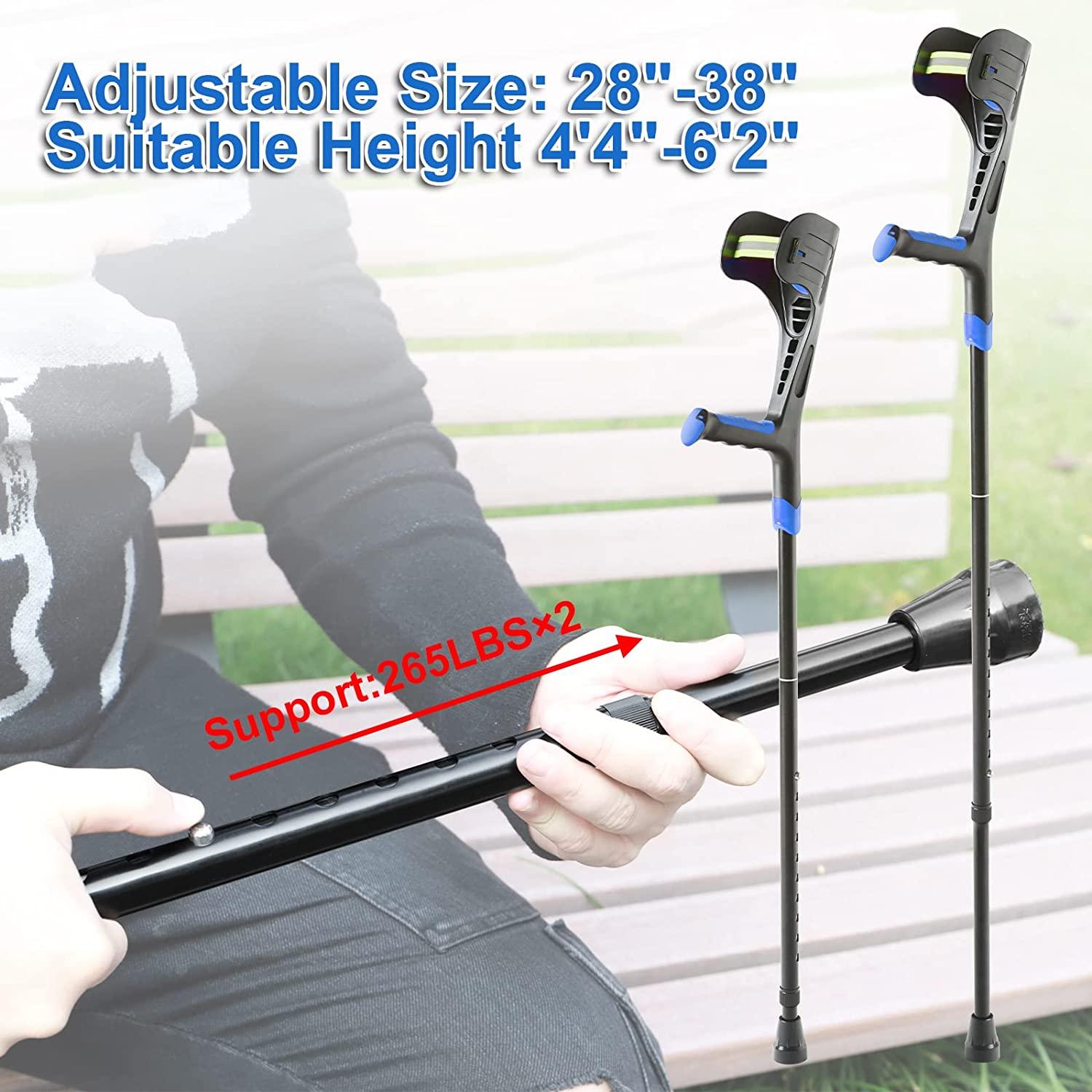 BigAlex Forearm Crutches for Adults - Lightweight Adjustable Arm Crutch ...