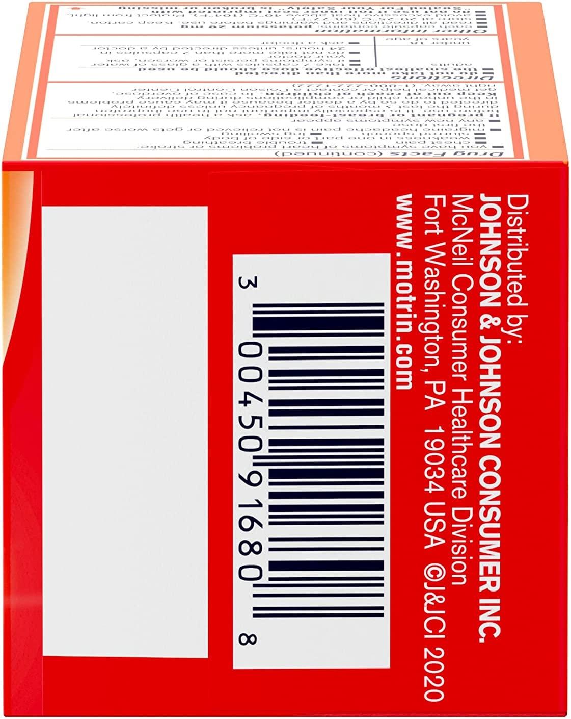 Motrin IB Migraine Liquid Gel Caps, Ibuprofen 200 mg, Migraine Relief ...