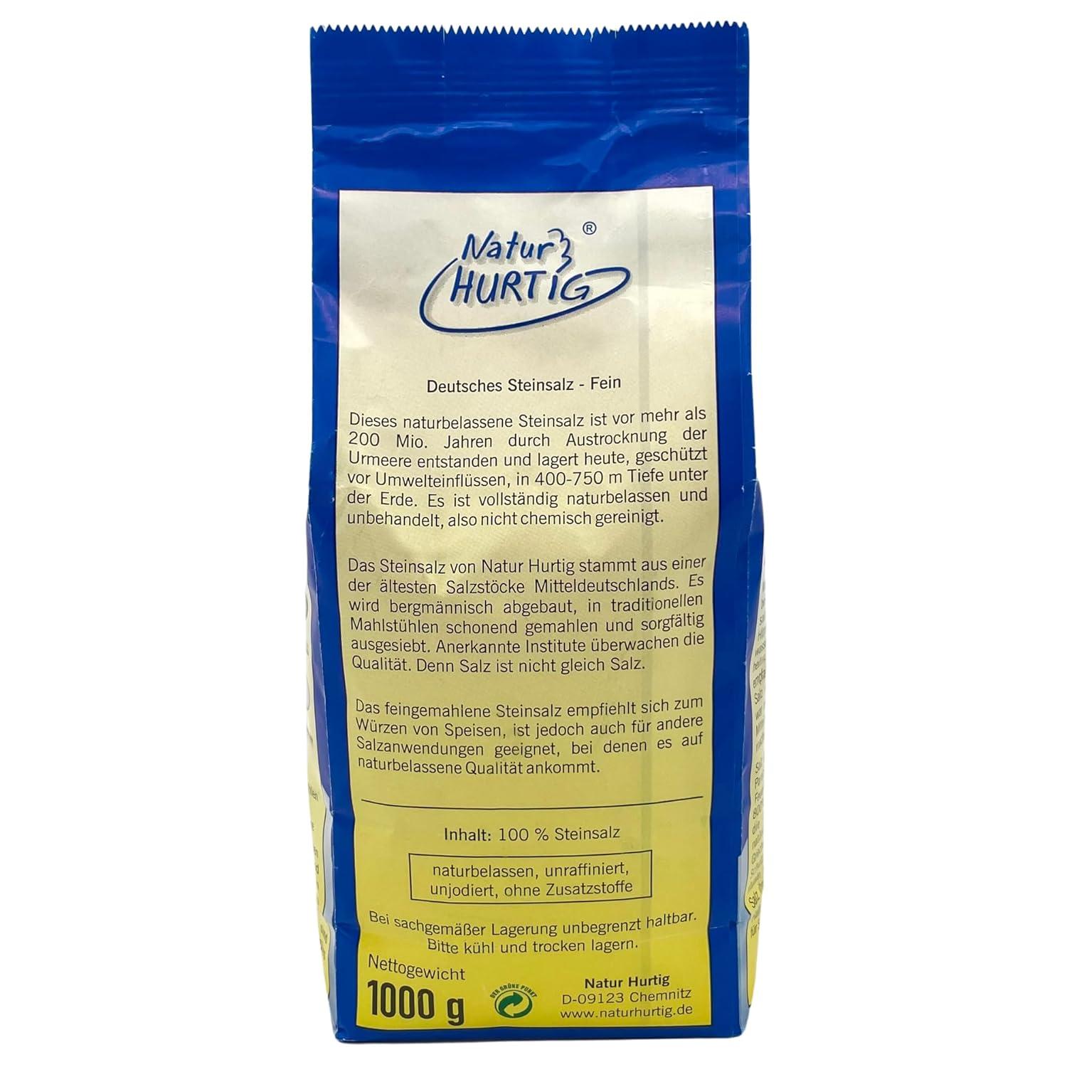 Buy Nature Hurtig German Rock Salt Fine 1 kg - Natural Unaffected ...