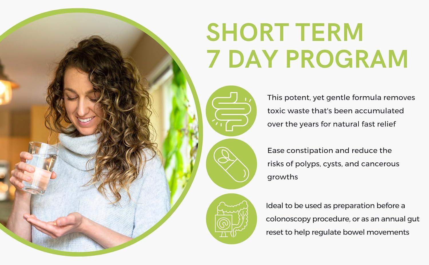 Colon Purifier for Gut Cleanse - 7 Day Program | Bowel Regulator & Constipation Support - Non ...