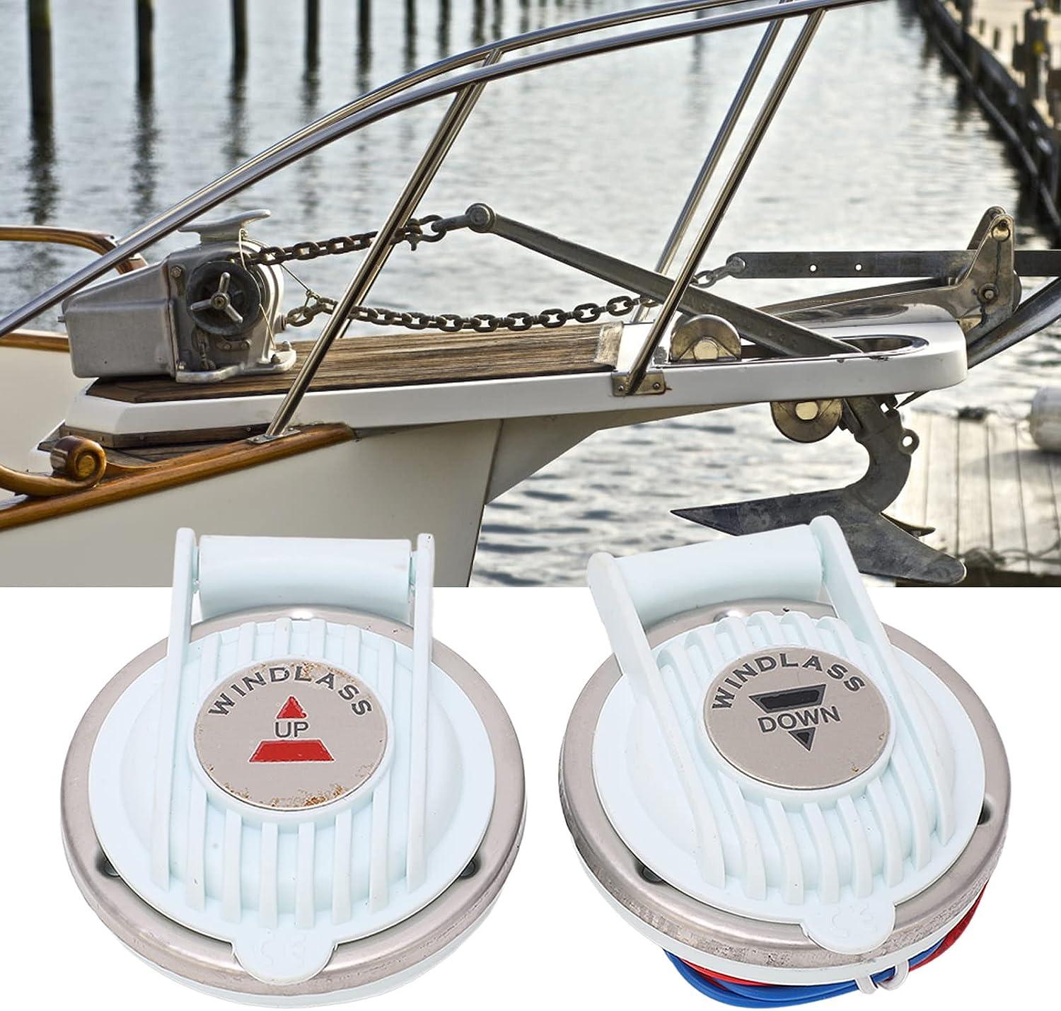 2pcs Acouto Windlass Deck Foot Switch Set with Cover & Screws for Boat ...