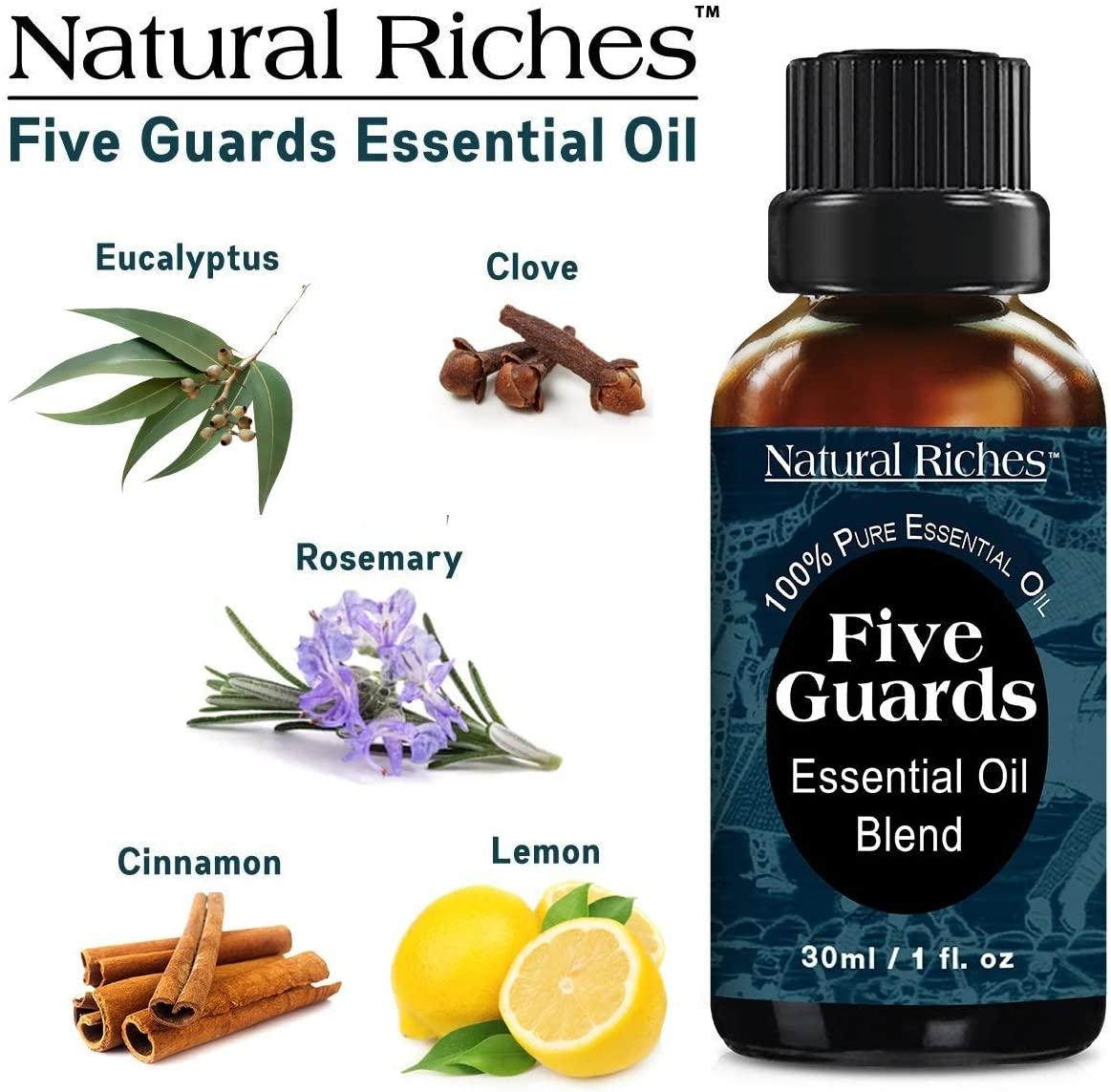 Five Guards Essential Oil Blend 30ml - Clove, Cinnamon, Lemon, Rosemary ...