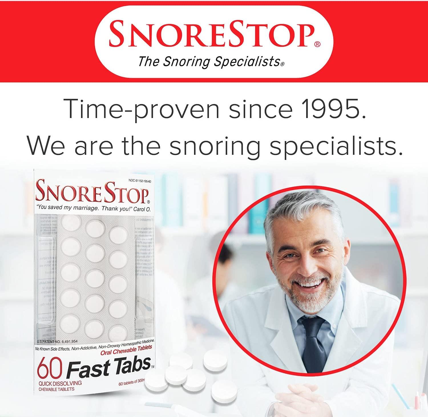 SnoreStop FastTabs - Natural Anti-Snoring Chewable Tablets for Better ...