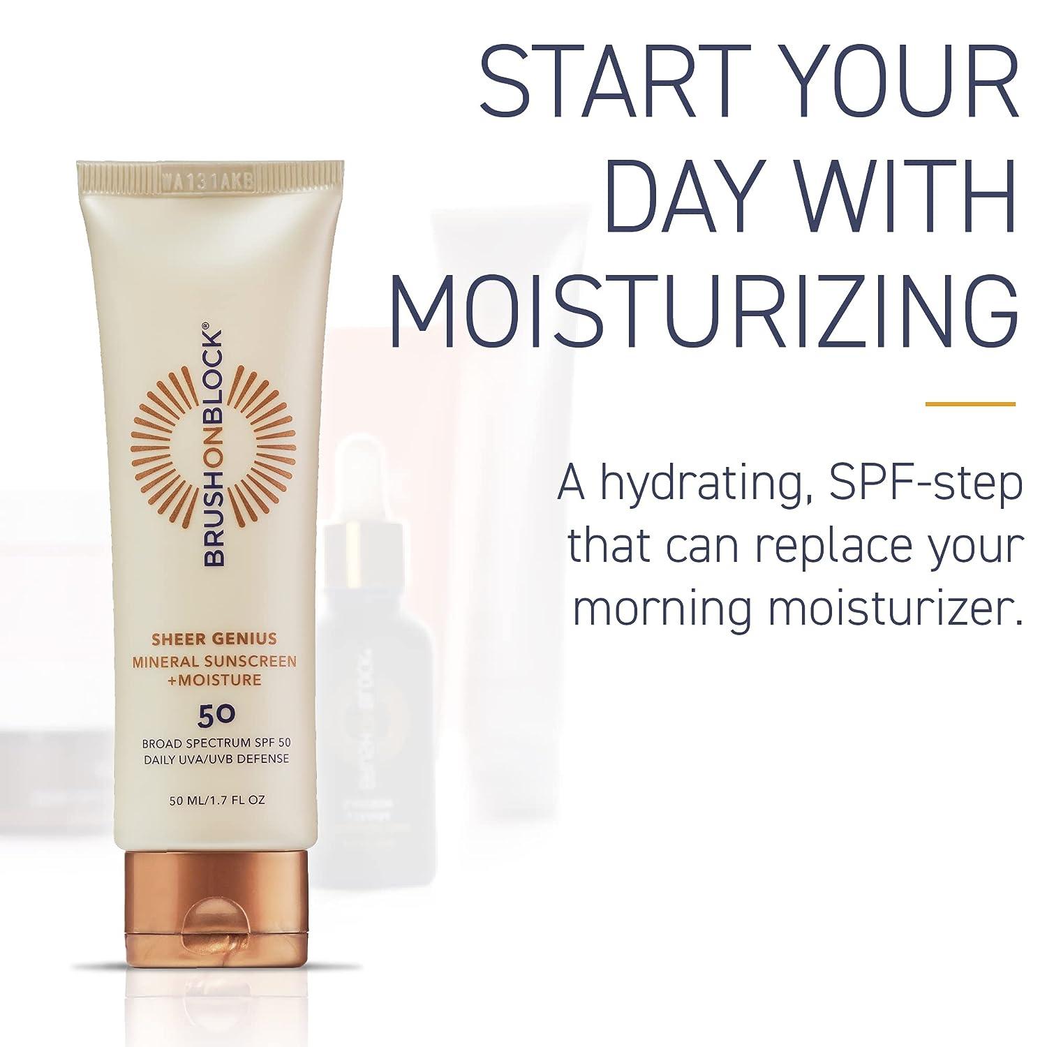 Brush On Block Mineral Sunscreen Duo SPF 50 - Sheer Genius Moisturizer ...