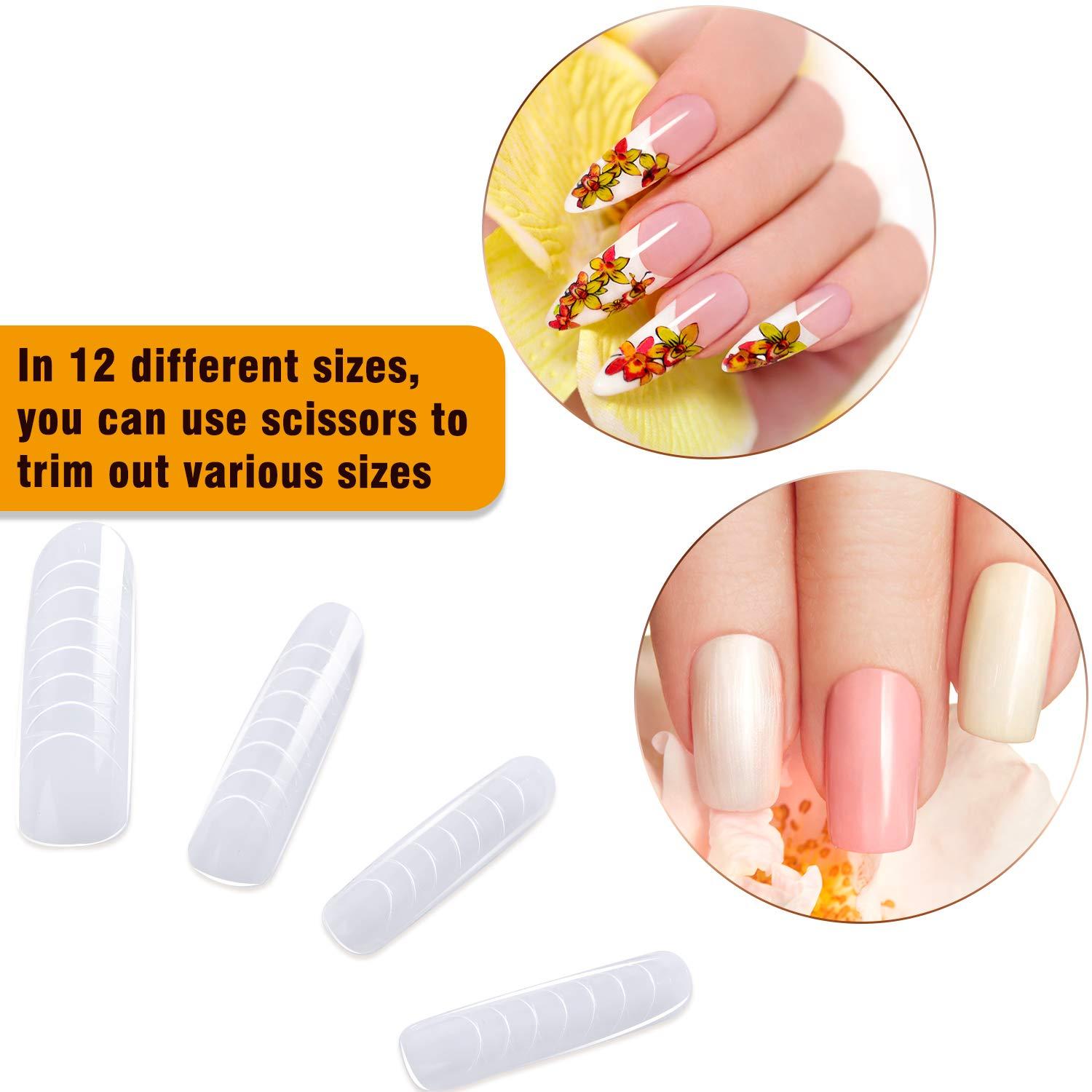 131 Piece Nail Tips Clip and Dual Nail Forms Set with Quick Building ...